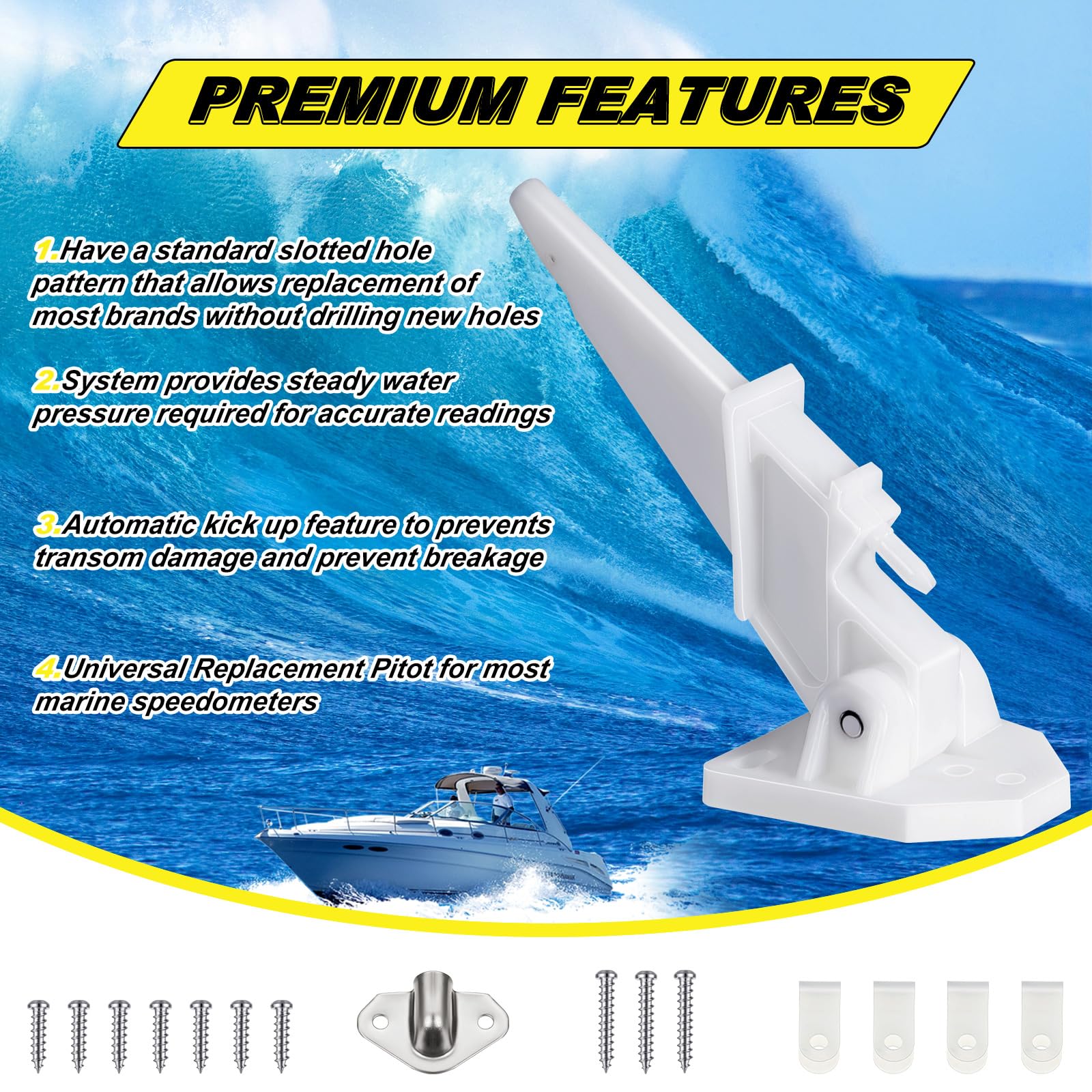 Snapklik.com : Datanly 4 Pcs Marine Speedometer Pitot Tube 80 Mph Boat ...