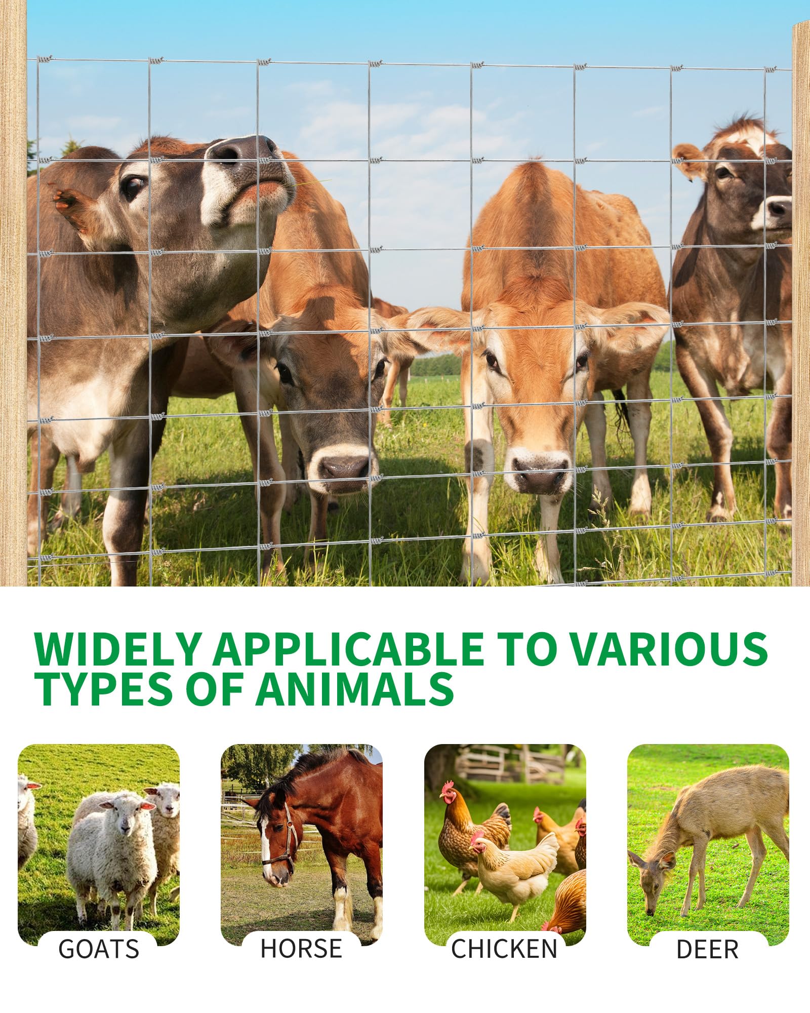 Snapklik.com : Cattle Farm Fence 4x328 Ft, Thickened 12 Gauge ...