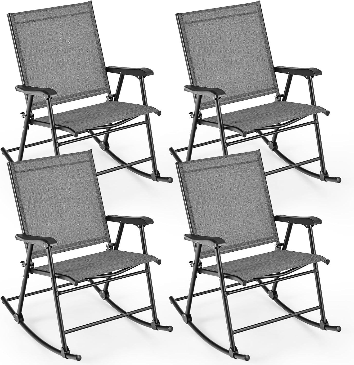 Amazon.com : Tangkula Folding Rocking Chairs Set of 4, Patio Rockers ...