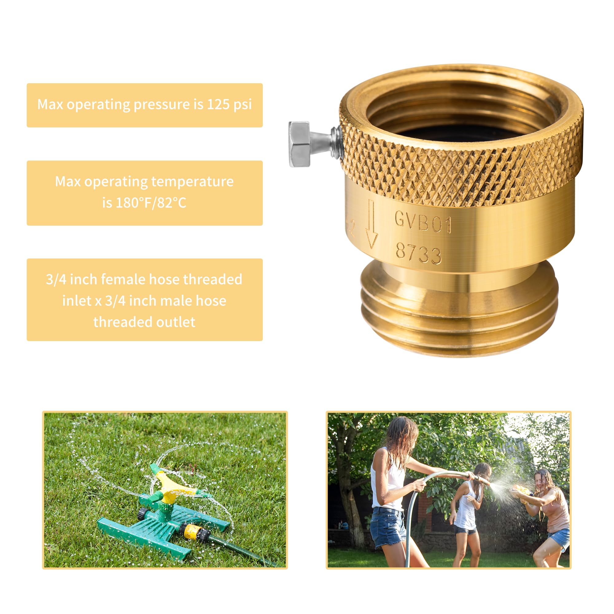 Snapklik.com : 2 Pack Brass Vacuum Breaker 3/4" Inch GHT Hose Bibb ...
