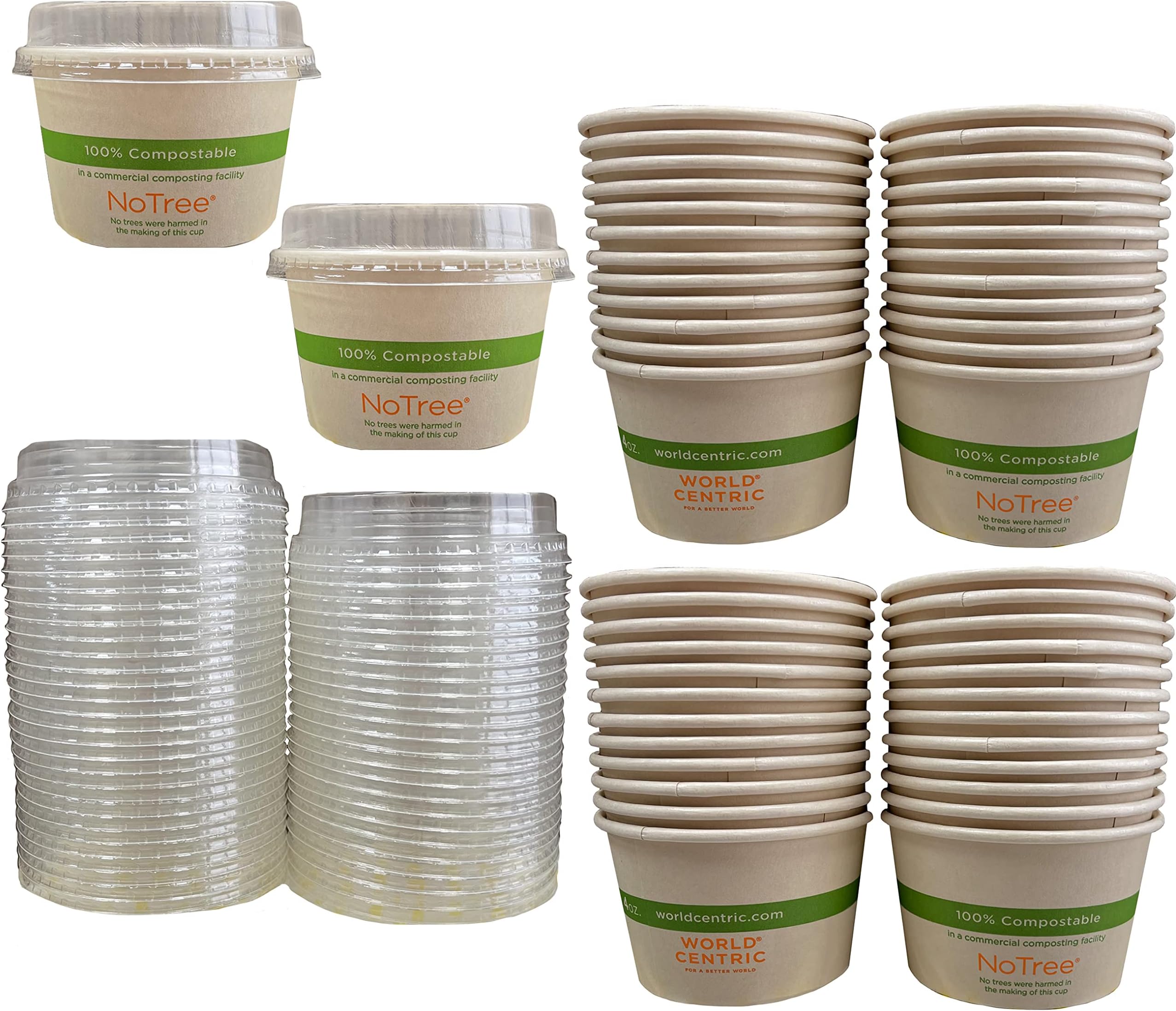 Amazon.com: Norme 100 Pack 4oz Disposable Condiment Portion Cups with ...