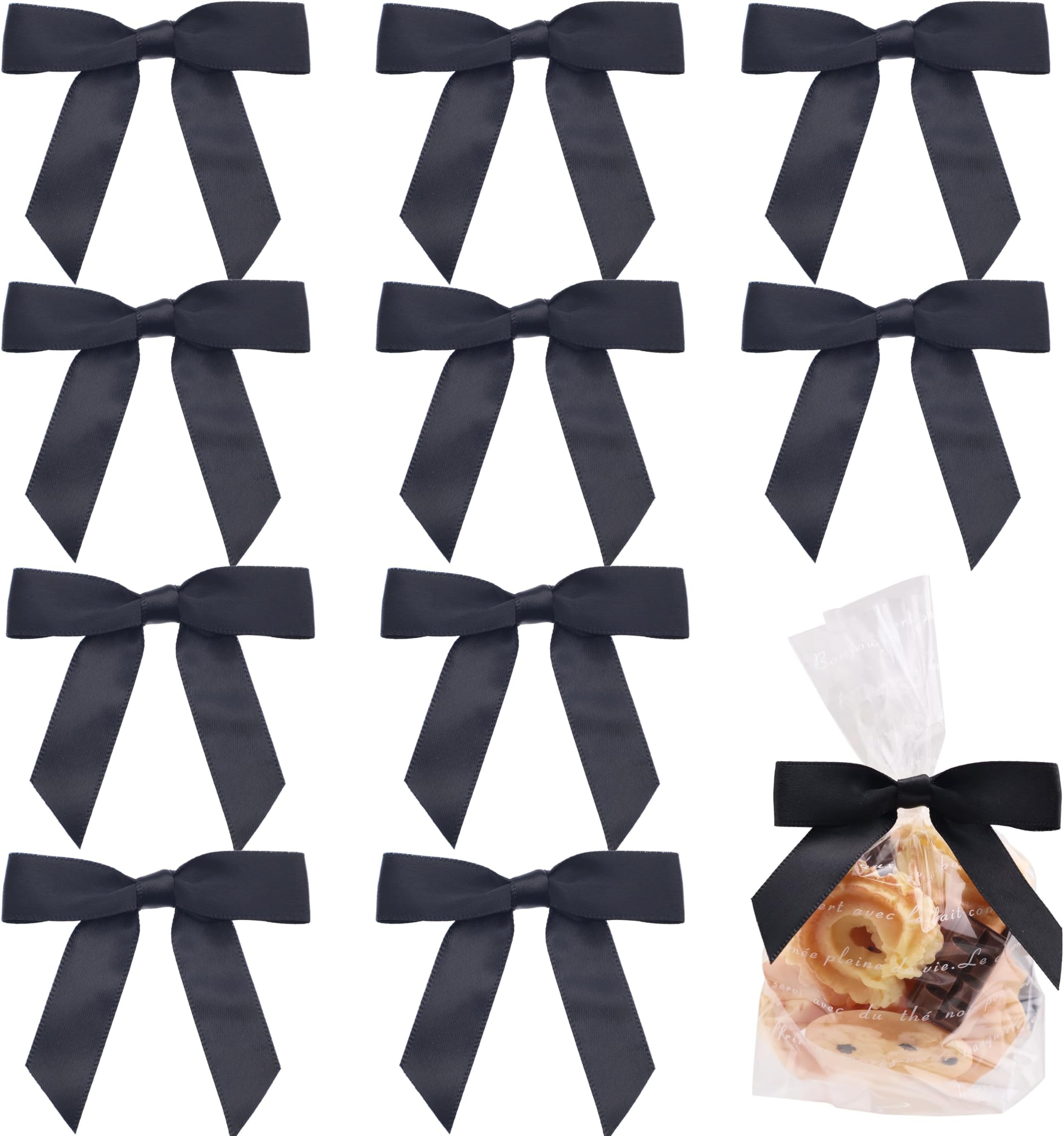 Amazon.com: Satin Ribbon Bows 50 Pcs Twist Tie Bows for Gift Wrapping ...