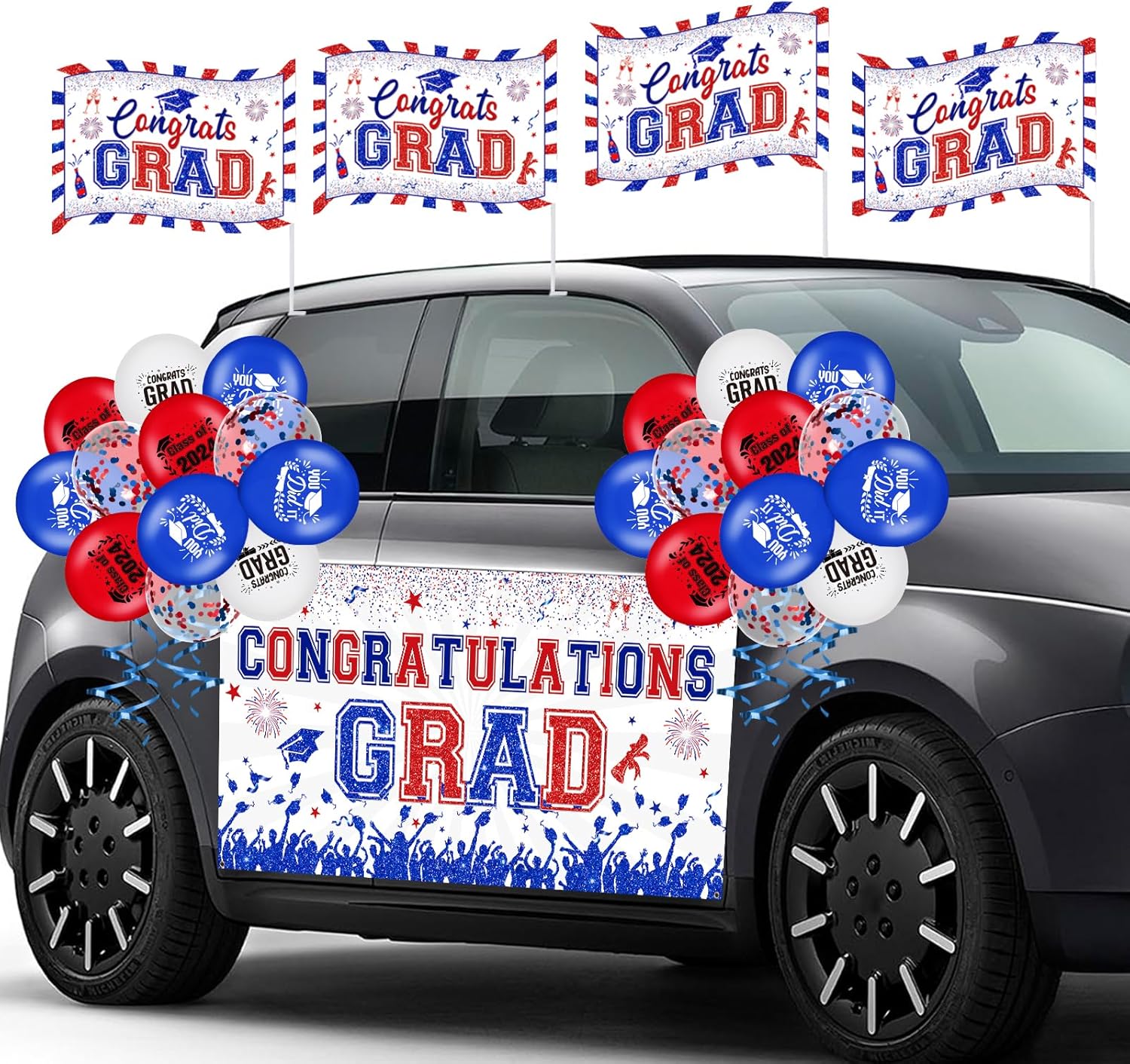 Amazon.com: 2024 Graduation Party Decorations Red Blue Graduation ...