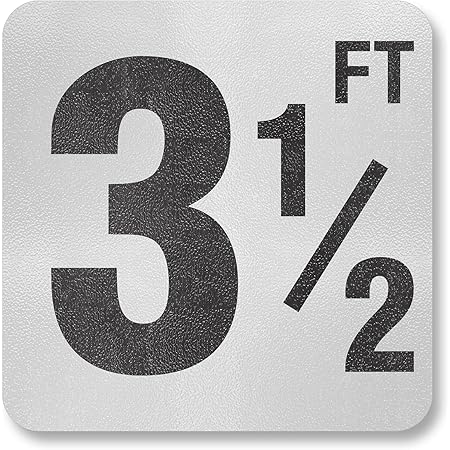 Amazon.com: SmartSign “3 and 1/2 Ft” Adhesive Pool Depth Marker/Sign, 4 ...