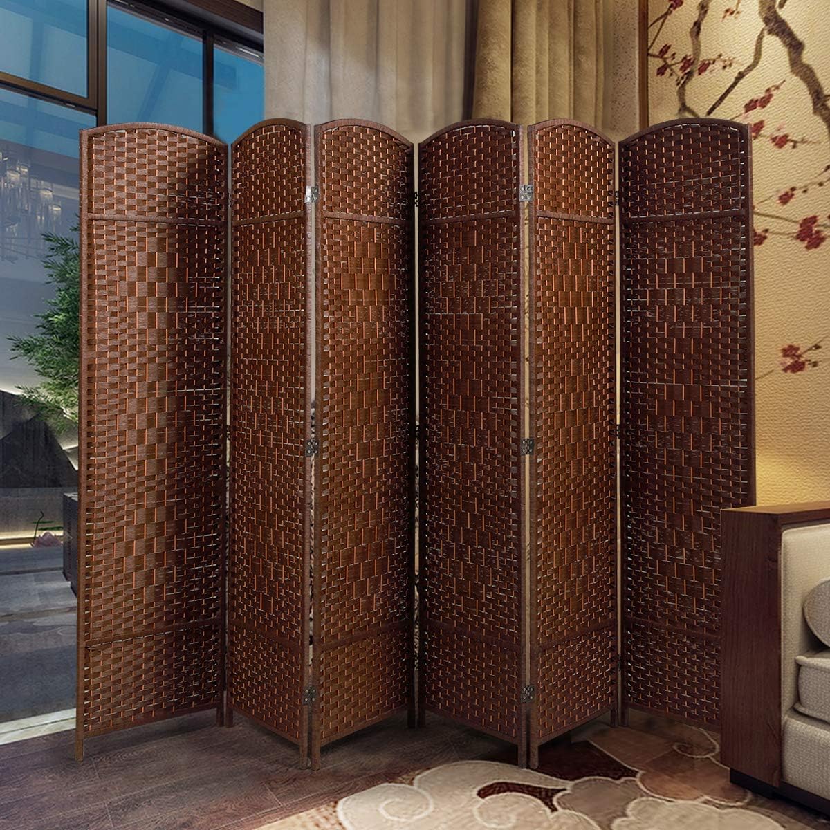 Amazon.com: JAXPETY 6-Panel Weave Fiber Room Divider in Vintage Style ...