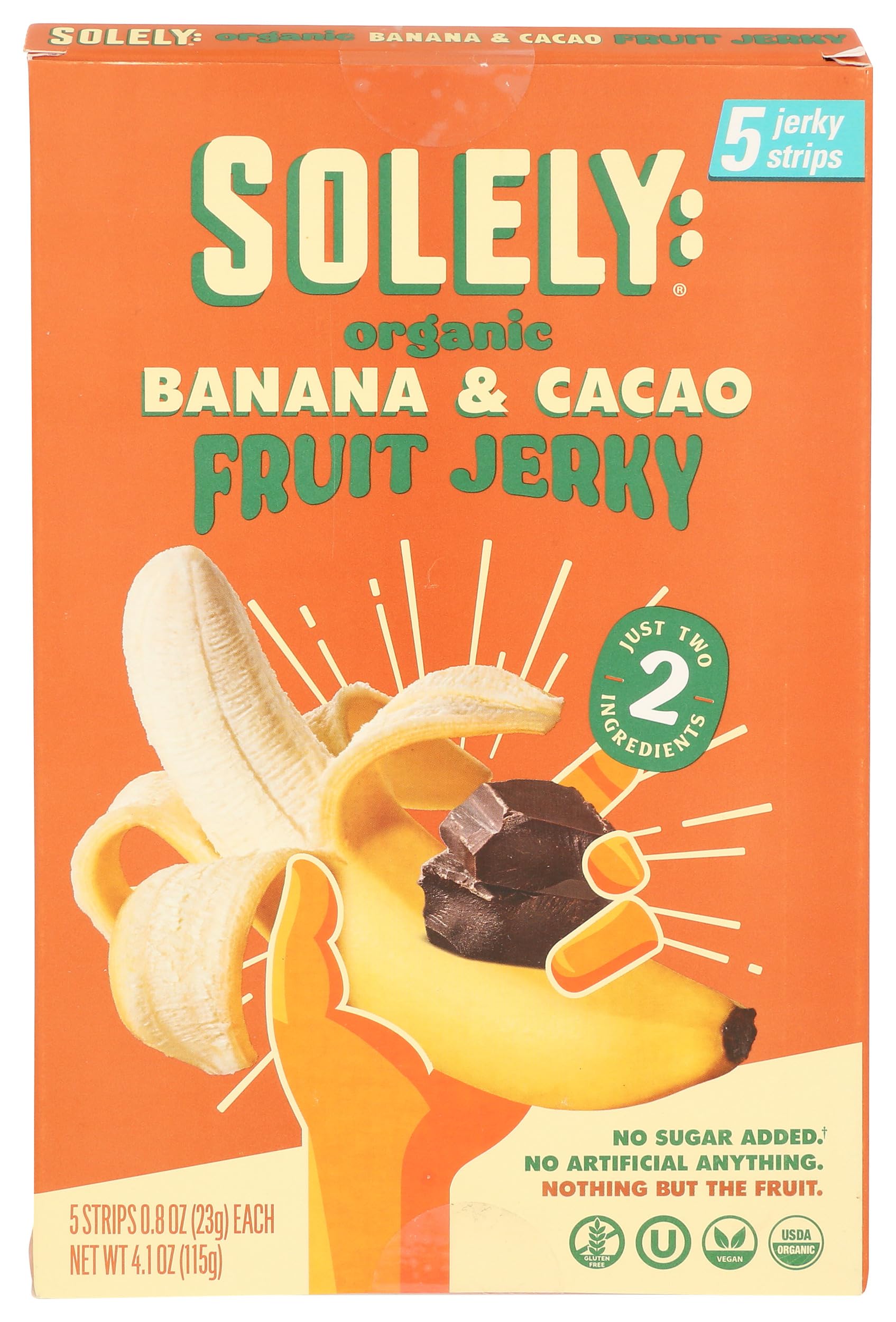Amazon.com: SOLELY Organic Banana Cacao Fruit Jerky Multipack, 4.1 OZ ...
