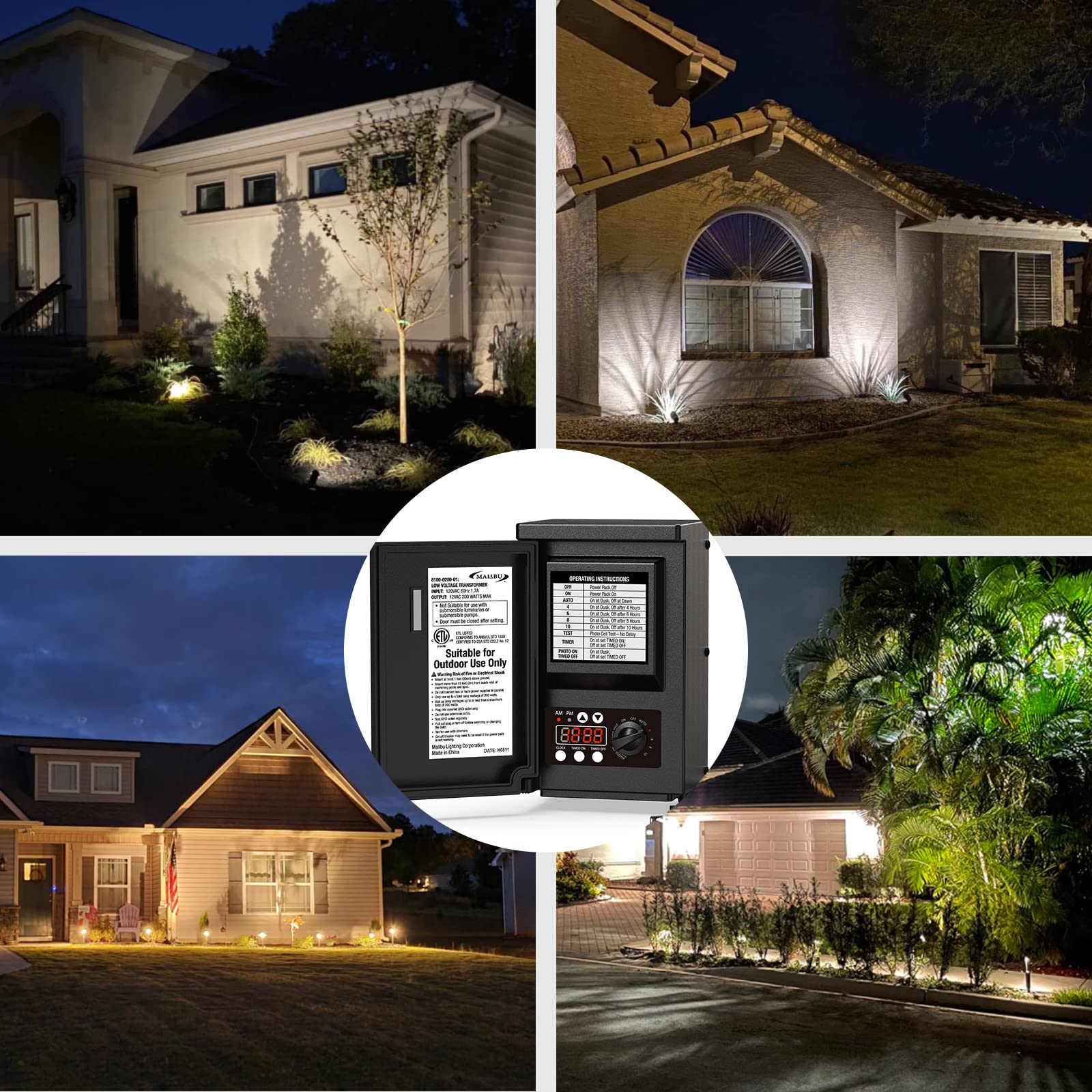 Malibu Low Voltage Landscape Transformer 600W Low Voltage Landscape ...