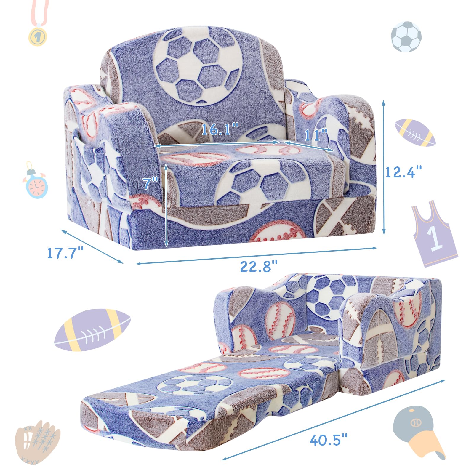 Snapklik.com : Thick Comfy Toddler Chair And Couch For Kids
