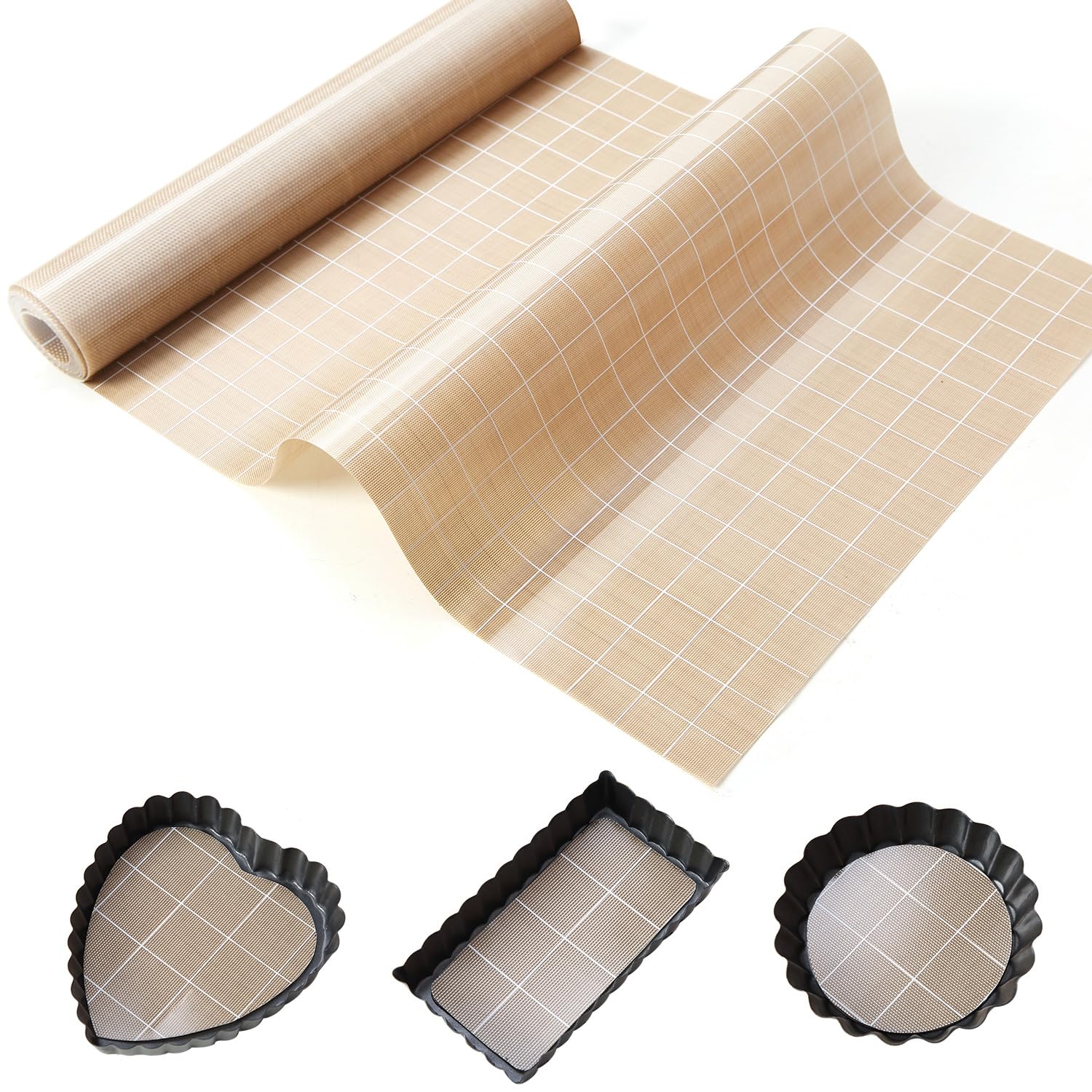 Amazon.com: Silicone Baking Mat Roll 12IN*5FT Free Cutting, Non-Slip ...