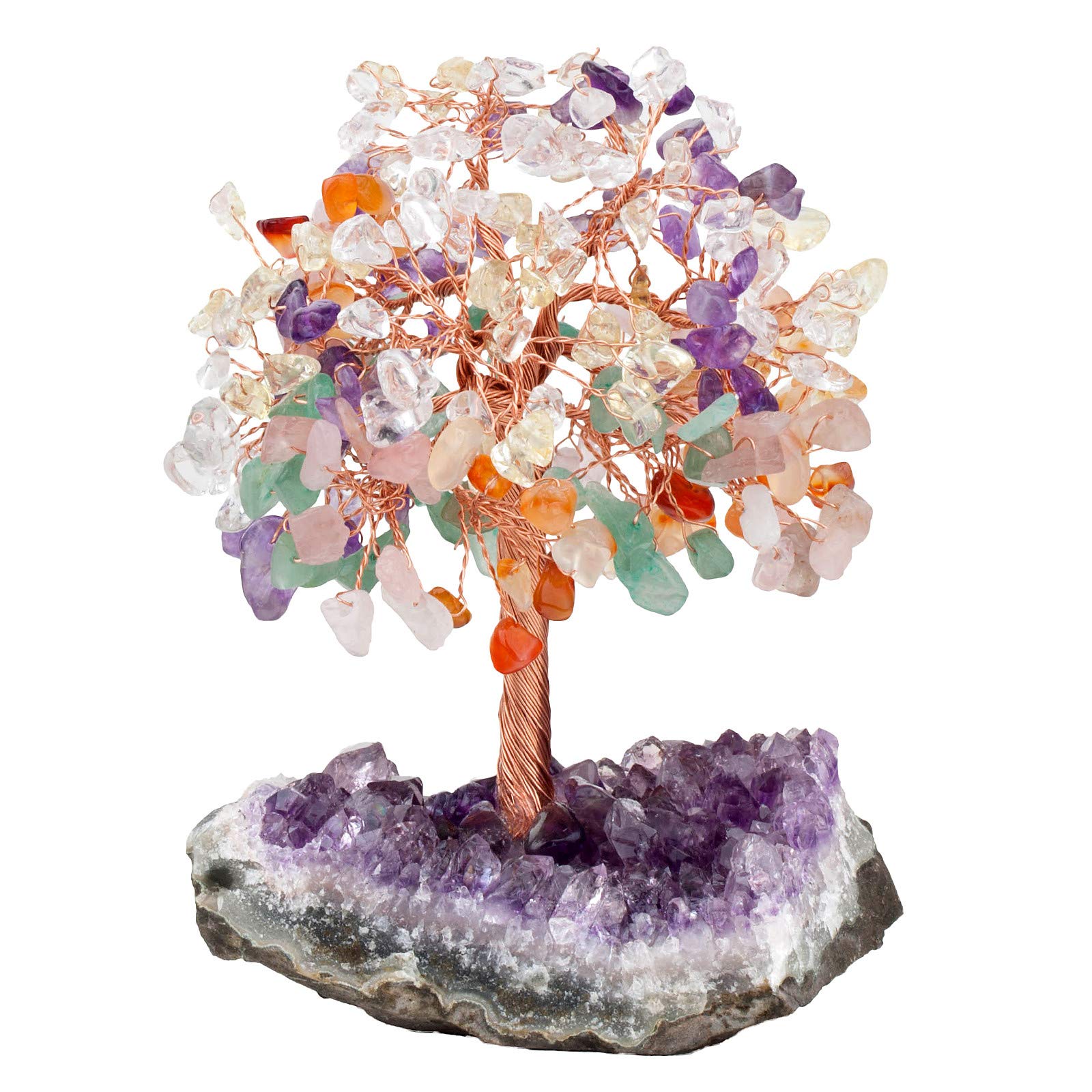 Mookaitedecor Natural 7 Chakra Crystal Tree With Amethyst Cluster ...