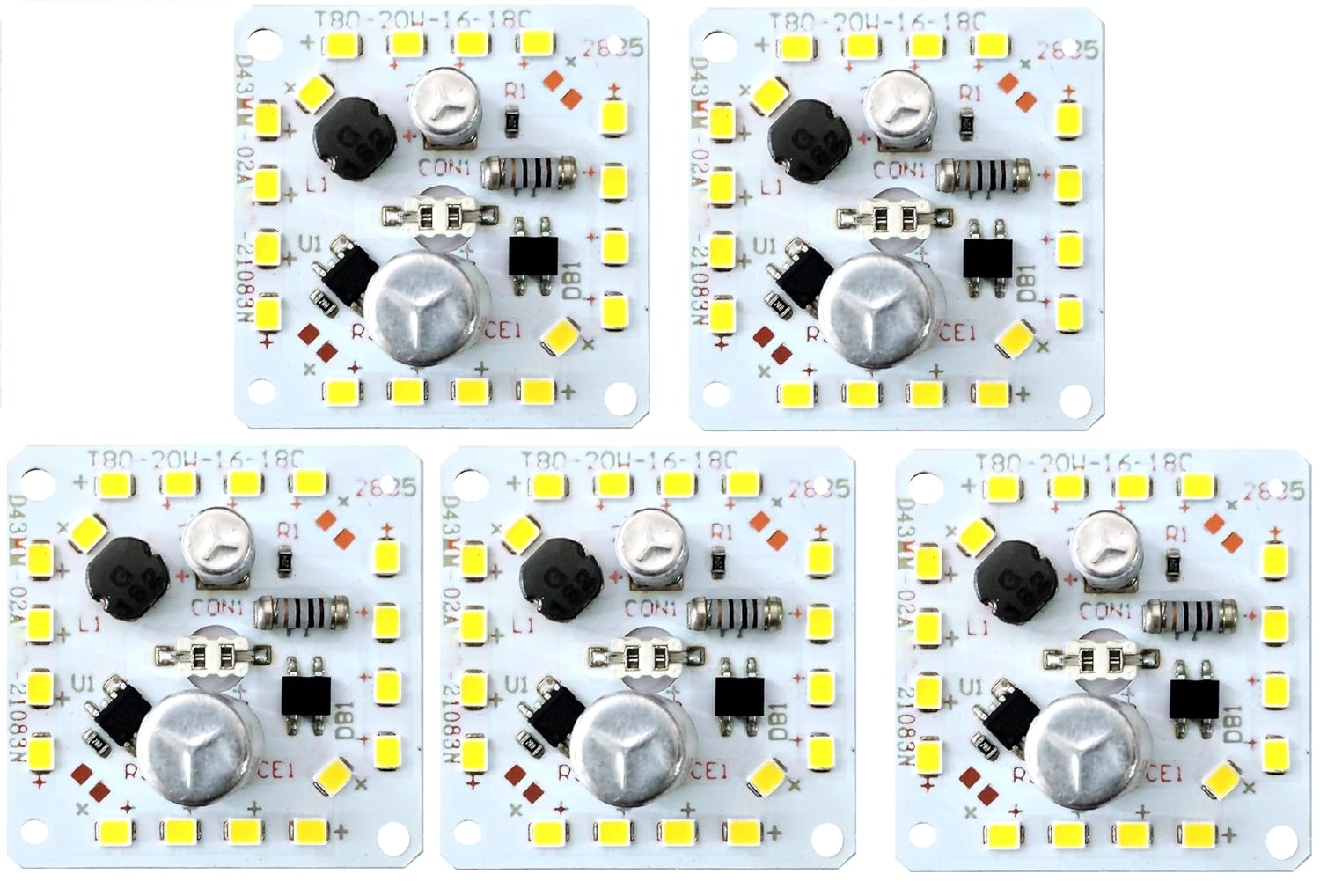 Steko (5 Pieces) 20 Watt Super Bright ALPHA DOB MCPCB Direct On Board ...