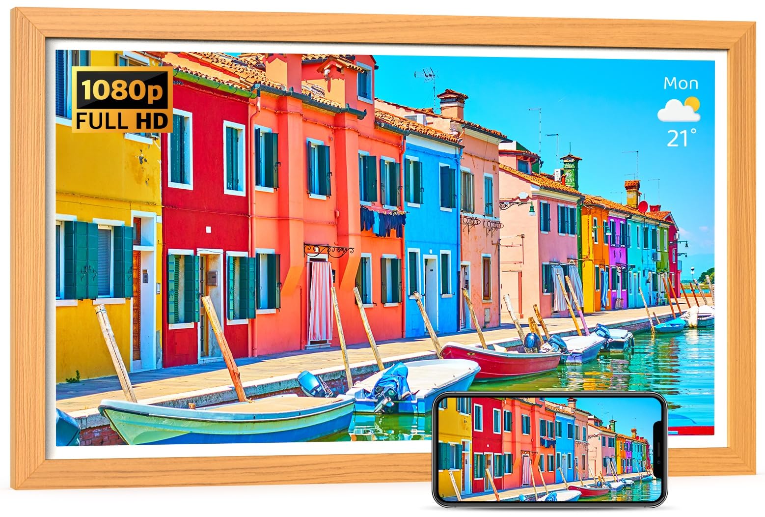 Large Digital Picture Frame 21.5”Electronic Photo Frame - 1920x1080 IPS ...