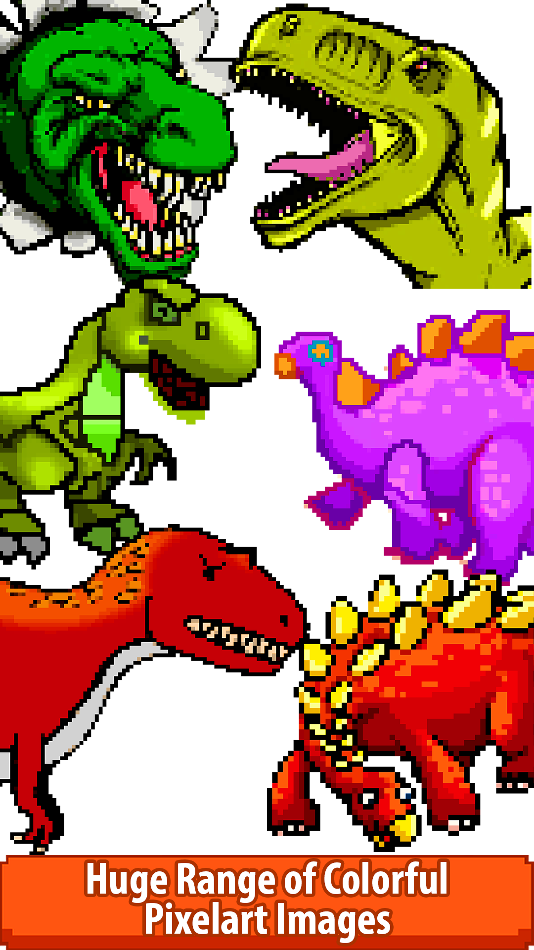 Dinosaurs Pixel Art - Paint by Number, Sandbox Coloring Pages-Amazonアプリ ...