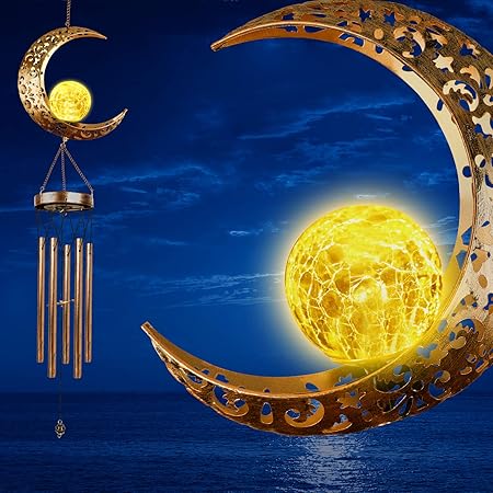 Amazon.com: Tryme Solar Wind Chimes for Outside Warm LED Sun Windchimes ...