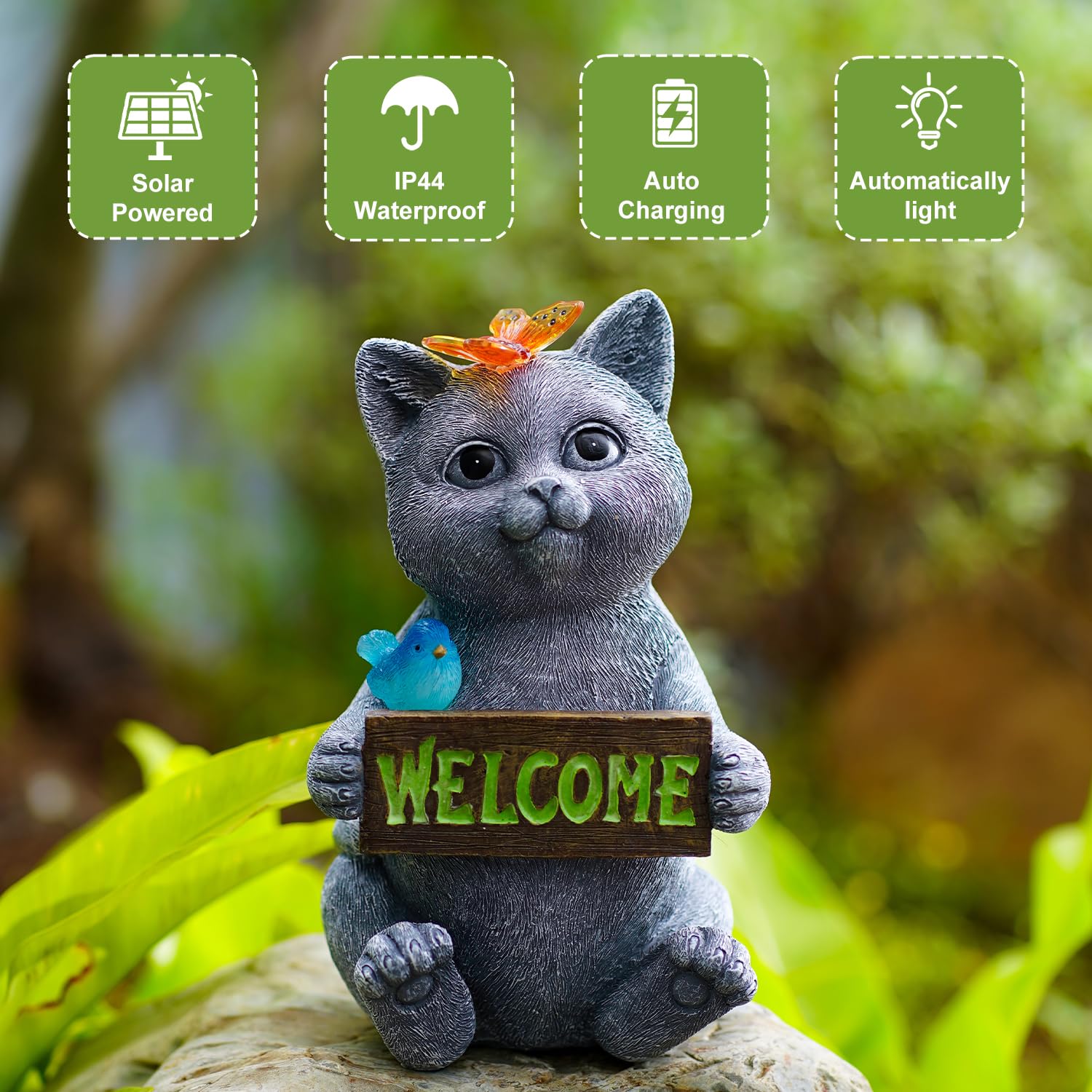 Welcome Solar Powered Cat Light