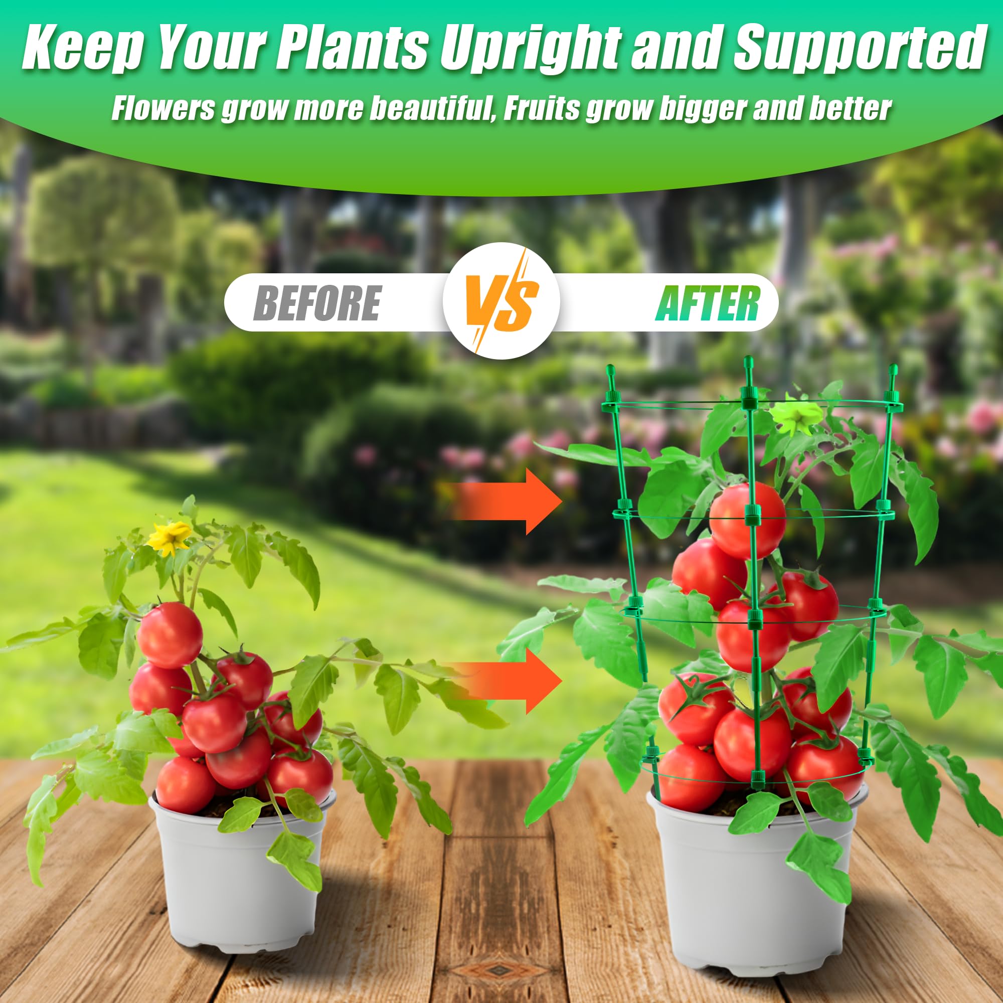 Snapklik.com : Upgrade Tomato Cage For Garden, 36 Inches 8 Pack ...