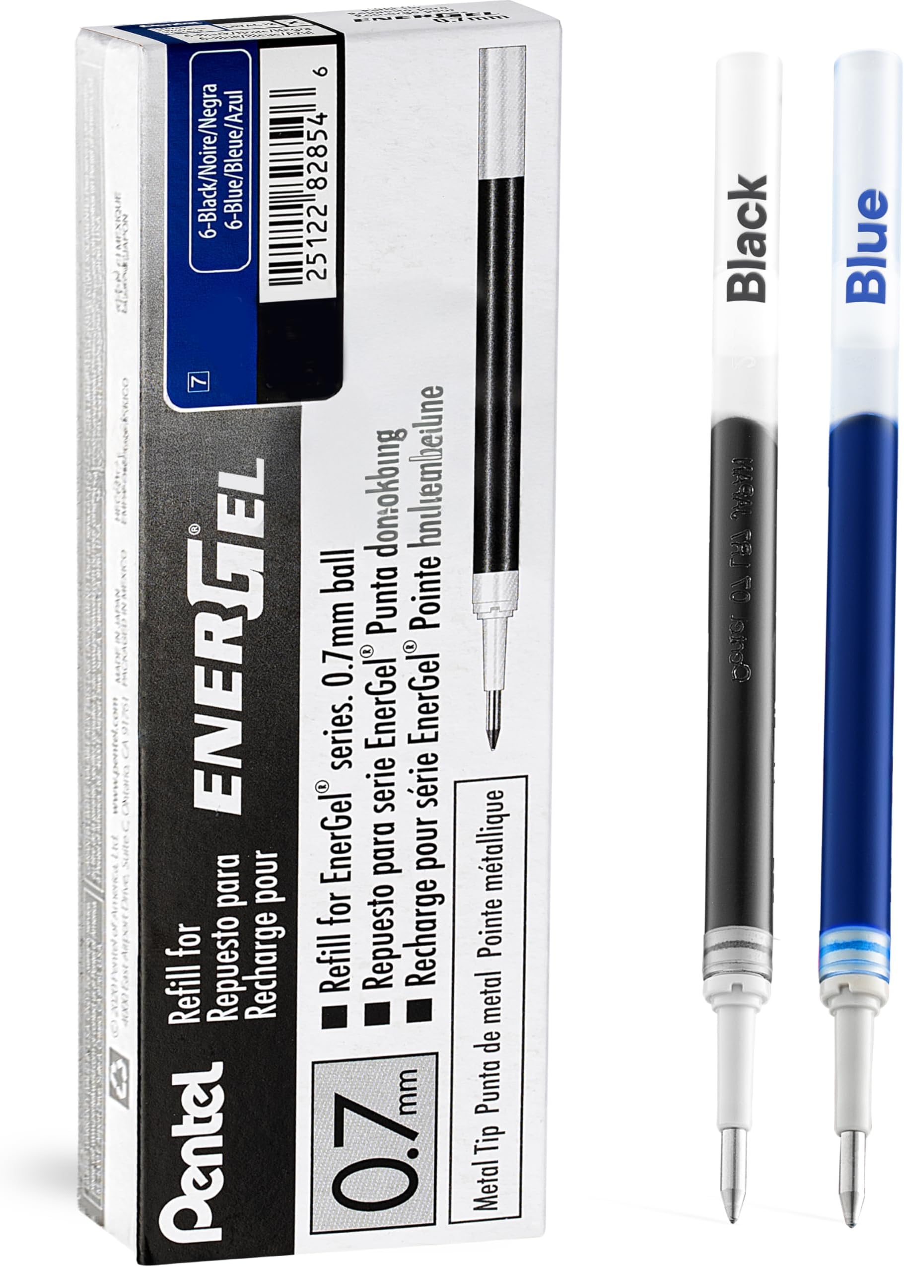 Amazon.com : Pentel LR7 Refills for EnerGel Gel Pen, 0.7mm Metal Tip ...