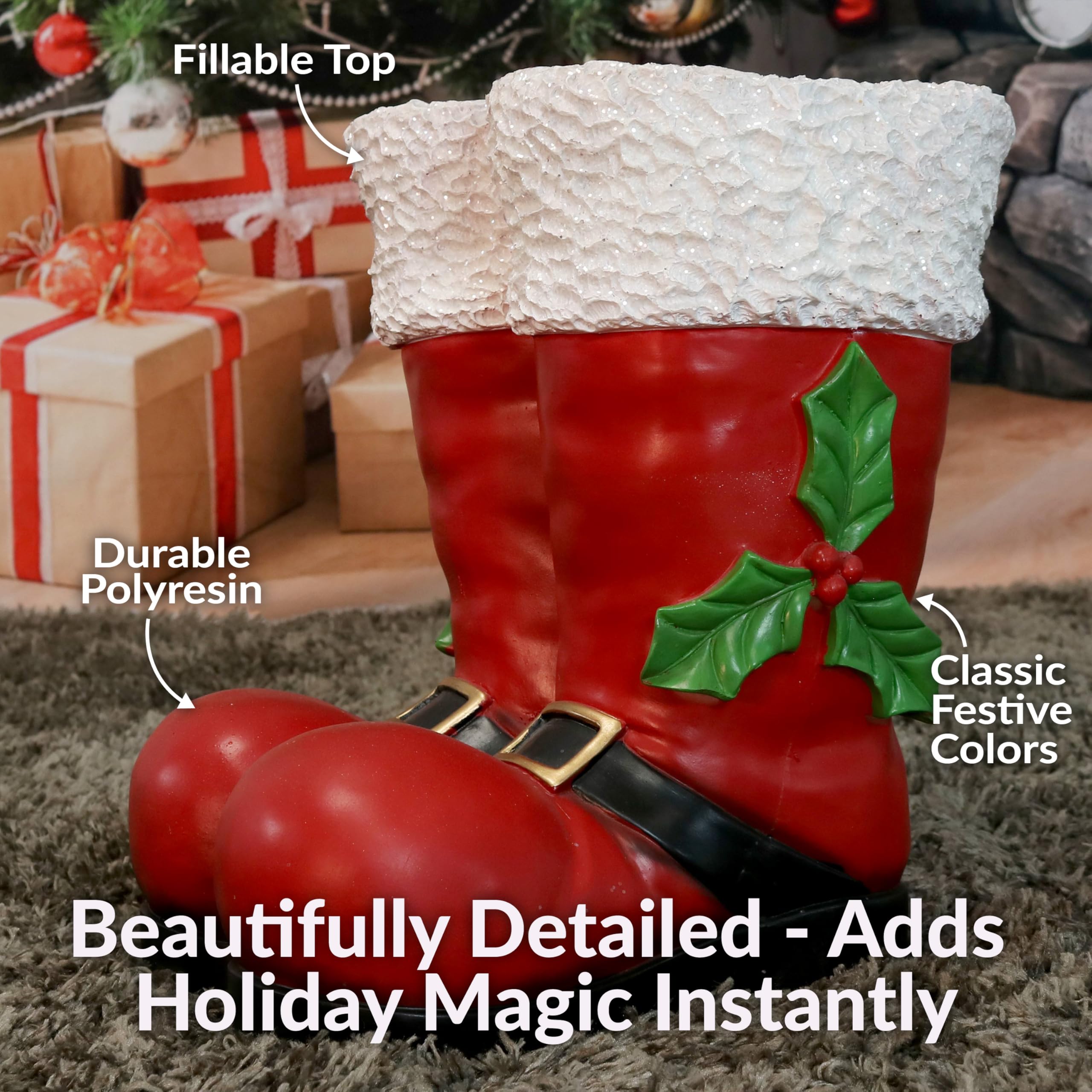 Snapklik.com : Sunnydaze Santa Boots Decor - Nostalgic Christmas ...