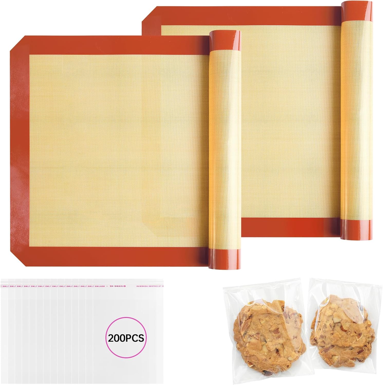 Amazon.com: Silicone Baking Mat, 2Pack Non-Stick Food Safe & 15.7"x11.8 ...