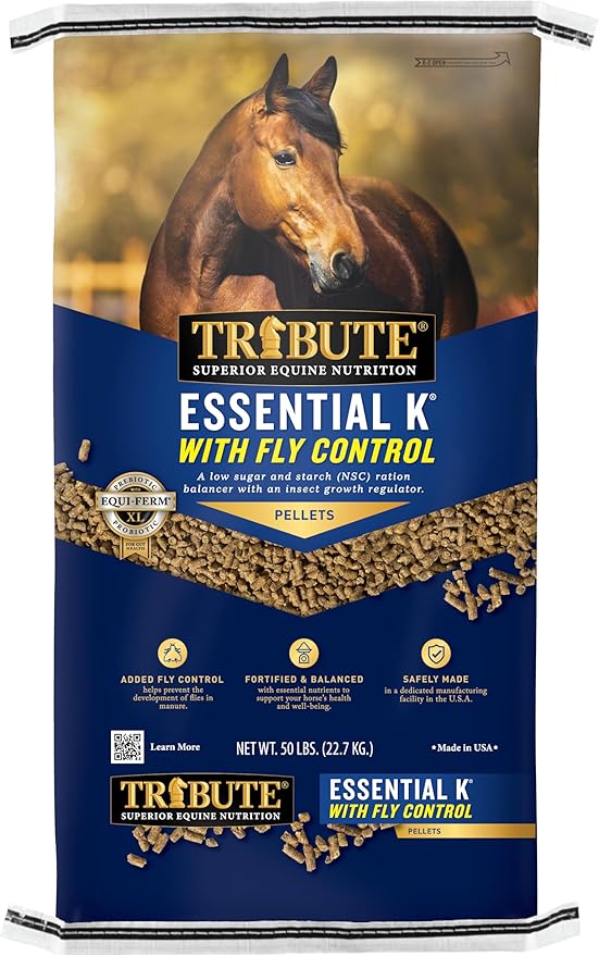 Amazon.com : TRIBUTE Essential K Ration Balancer Horse Feed with Fly ...