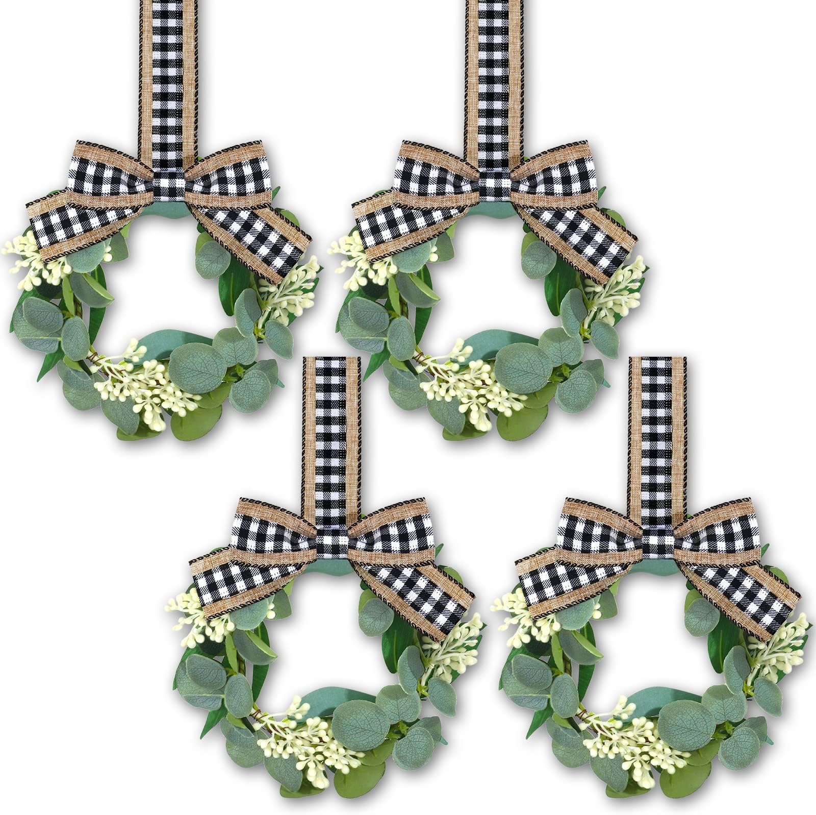 Amazon.com: Tradingsmith Preserved Boxwood 8 Inch Round Wreath - Set of ...