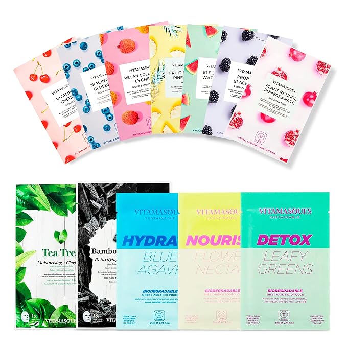 Amazon.com : Vitamasques Korean Face Mask Bundle - Juicy Face Sheet ...
