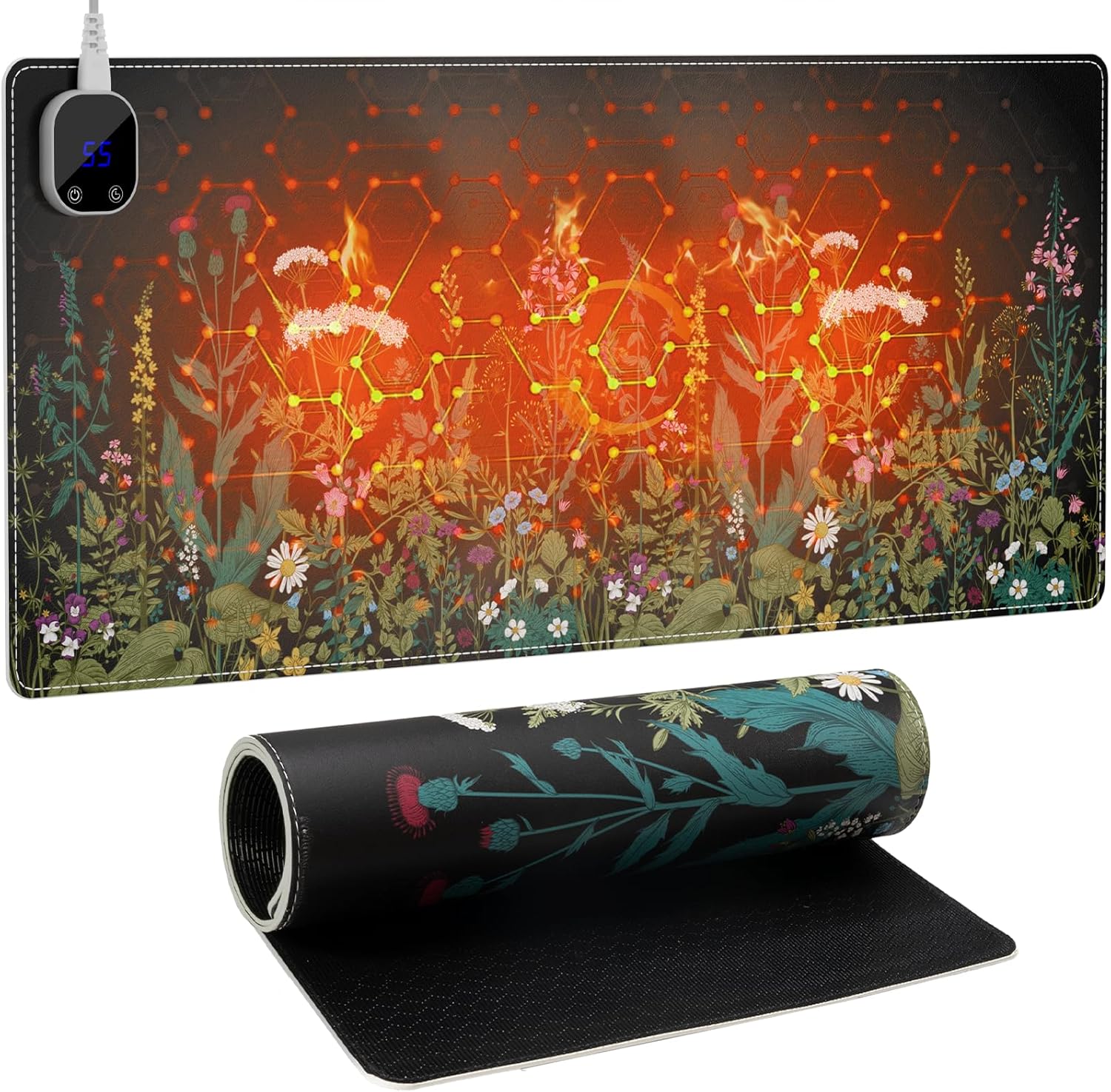 Amazon.com: iCasso Heated Desk Pad,Heated Mouse Pad Hand Warmer, XXL ...