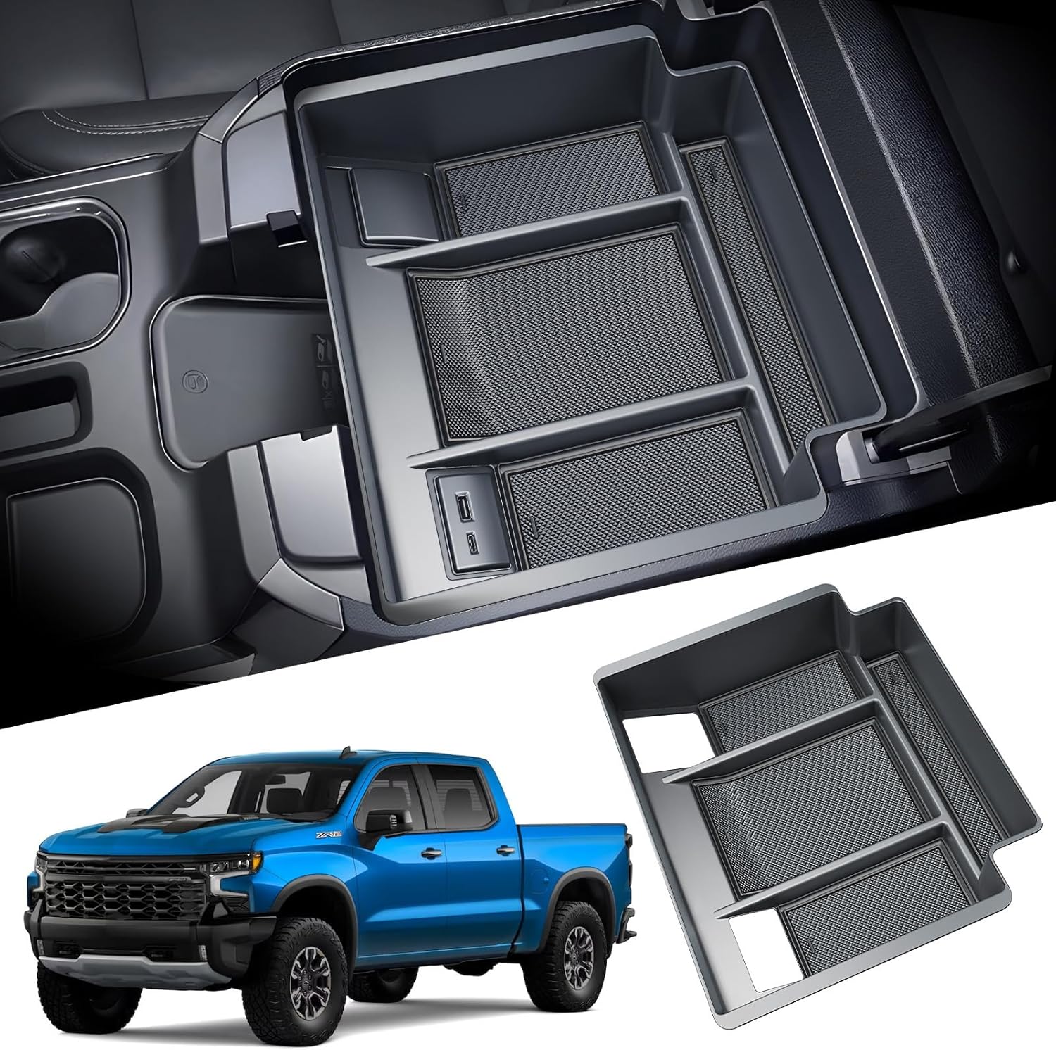 Amazon.com: WEIPIN Silverado Sierra Center Console Organizer ...