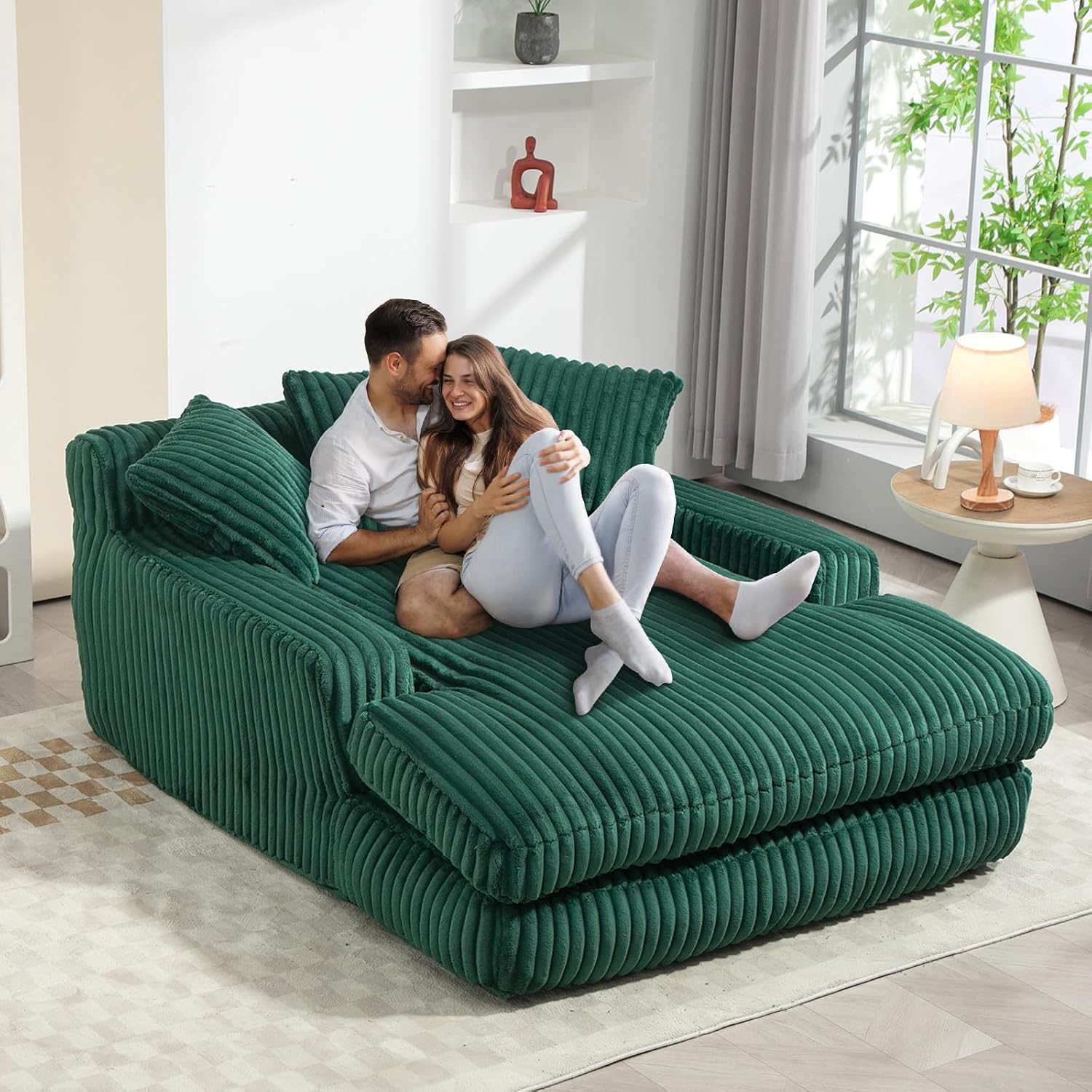 Amazon.com: Antetek Oversized Chaise Longue Chair Indoor, Modern 52.2 ...