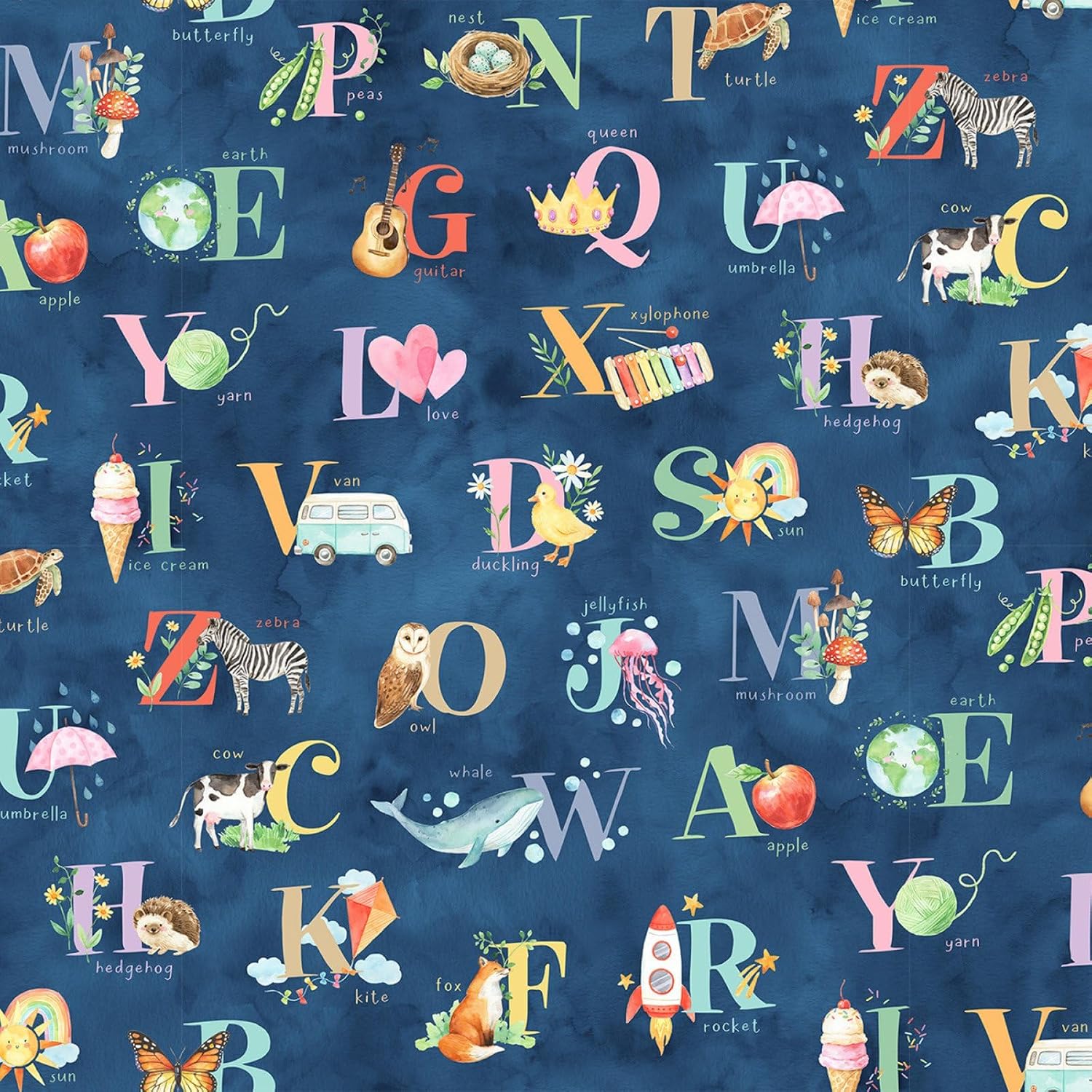 Amazon.com: Hoffman Love and Learning V5327 19 Navy Alphabet Toss ...