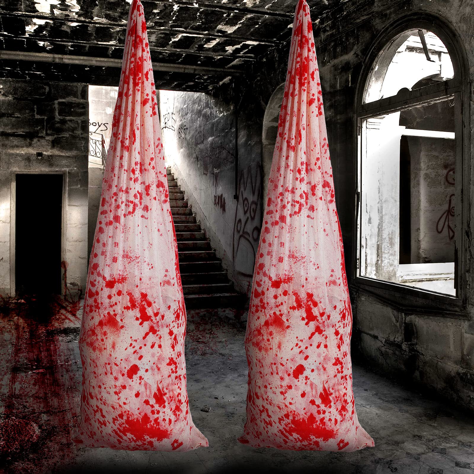 Amazon.com: Sadnyy 2 Pcs Halloween Scary Bloody Gauze Bag Decor for ...