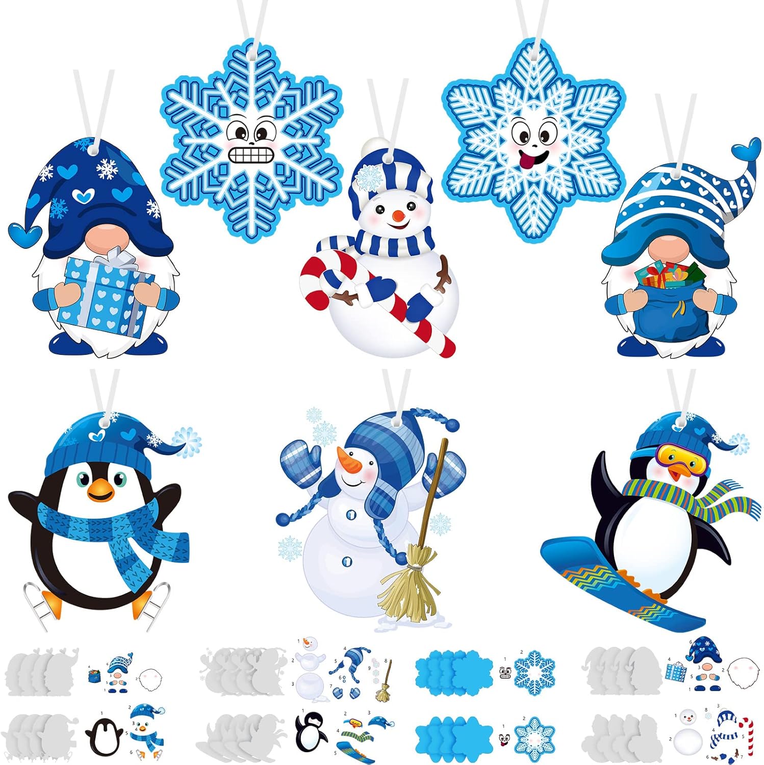 Amazon.com: Sumind 24 Pcs Christmas Craft Kits for Kids, Winter DIY ...