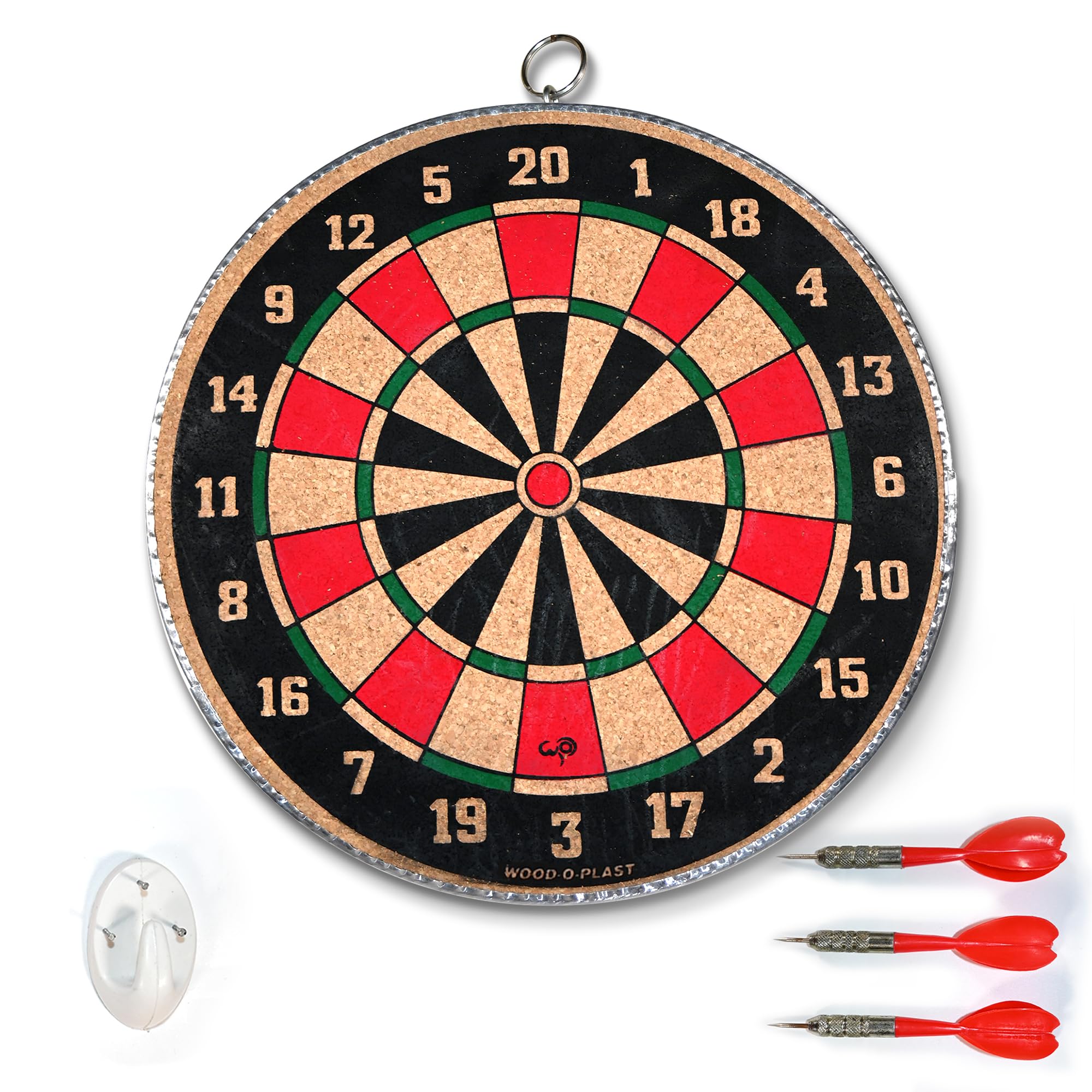 Wood O Plast Wooden Dart Board Game for Kids & Adults, Dual Sided Play ...