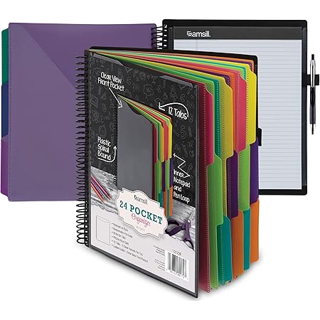Amazon.com : 24 Pocket Project Organizer, Forvencer 1/3-cut Tab Binder ...