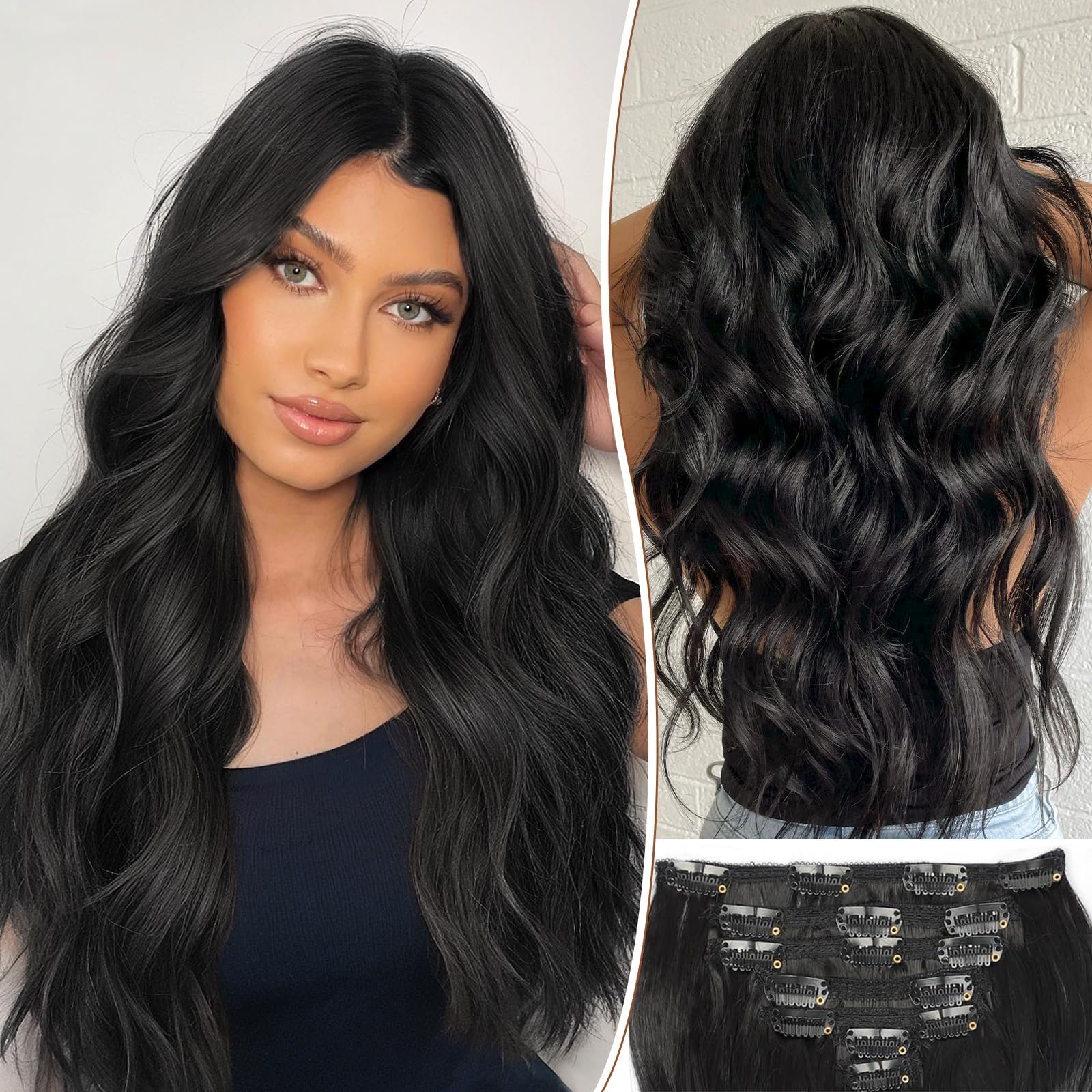 Amazon.com : KooKaStyle Clip in Hair Extensions for Women,7PCS 20 Inch ...