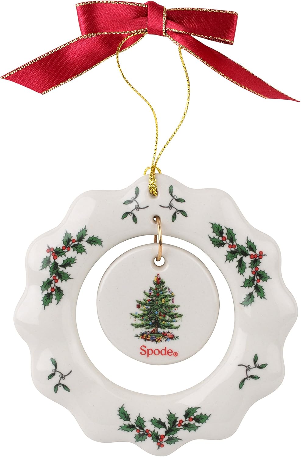 Amazon.com: Spode Christmas Tree Ornament, Wreath : Home & Kitchen