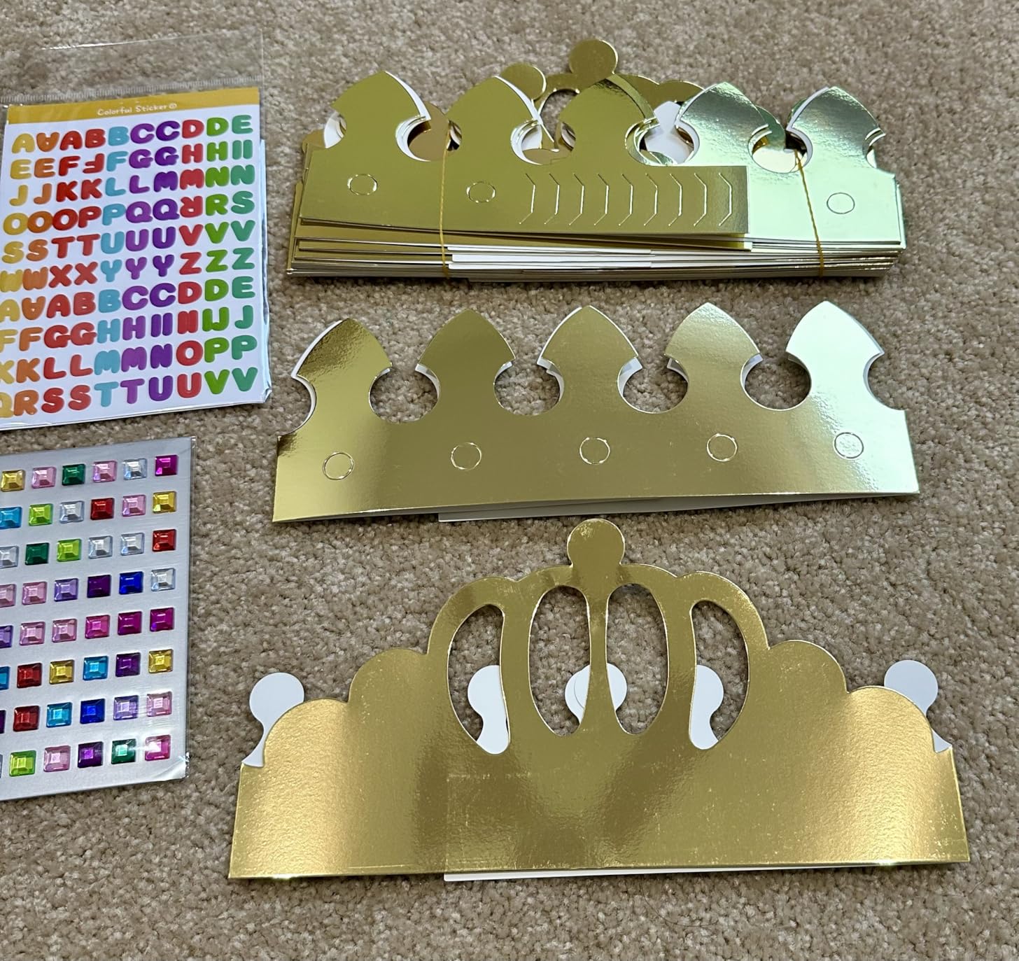 28Pcs Gold Paper Crowns, DIY Golden King Crowns Craft to Decorate ...