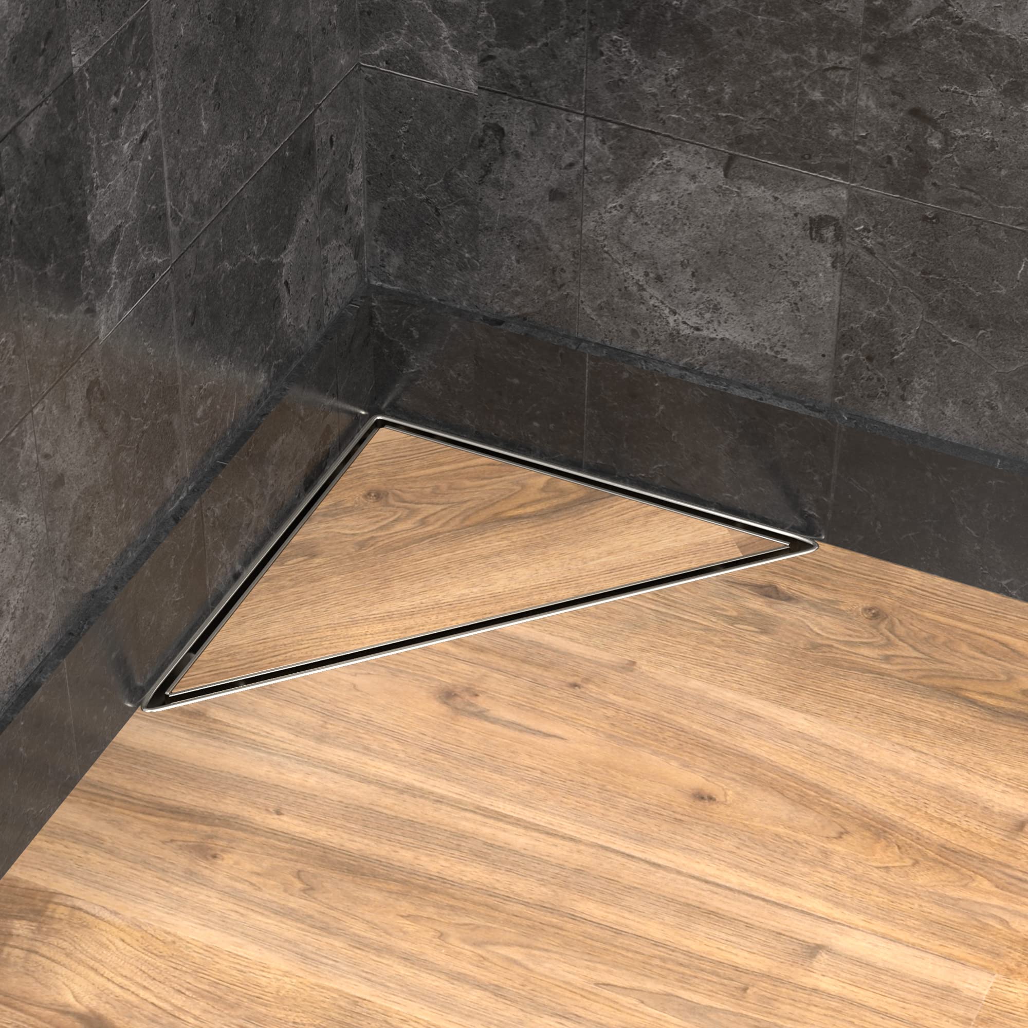 Hydroware Triangle Shower Drain - Stainless Steel Triangular Shape ...