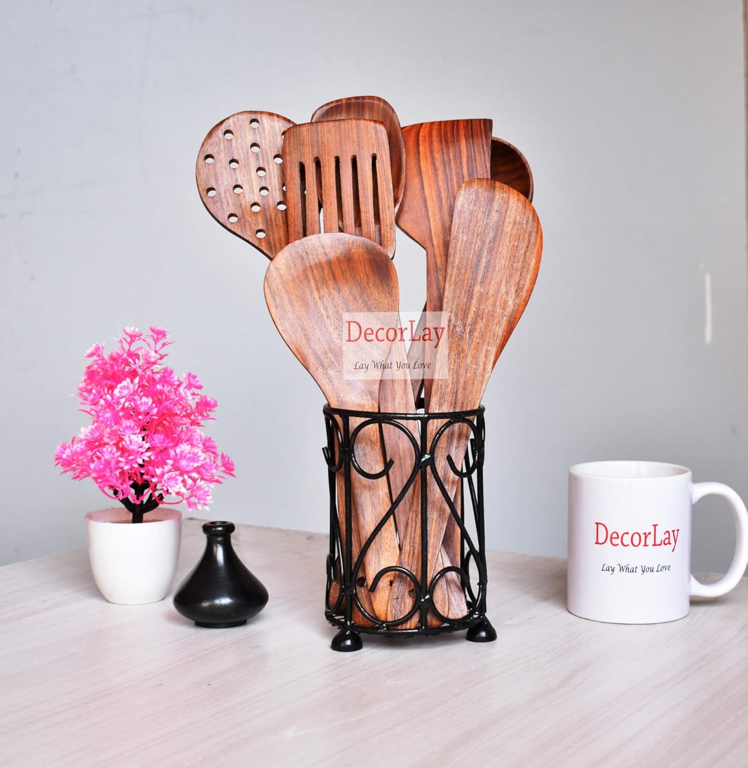 Buy Decorlay Sheesham Multipurpose Serving and Cooking Spoon Set for ...