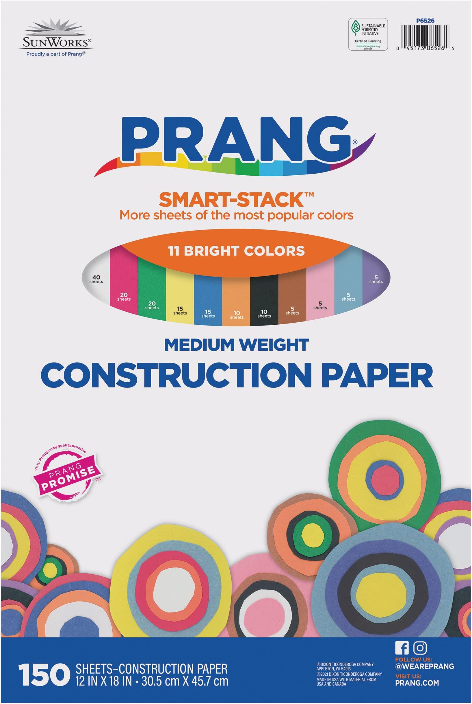 Pacon Sunworks Construction Paper, 12-Inchx18-Inch, Smart-Stack ...