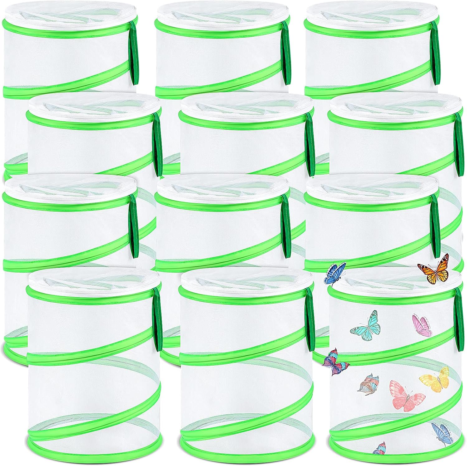 12 Pcs Butterfly Habitat Cage Bulk 12 x 14 Inch Insect Mesh Cage Insect ...