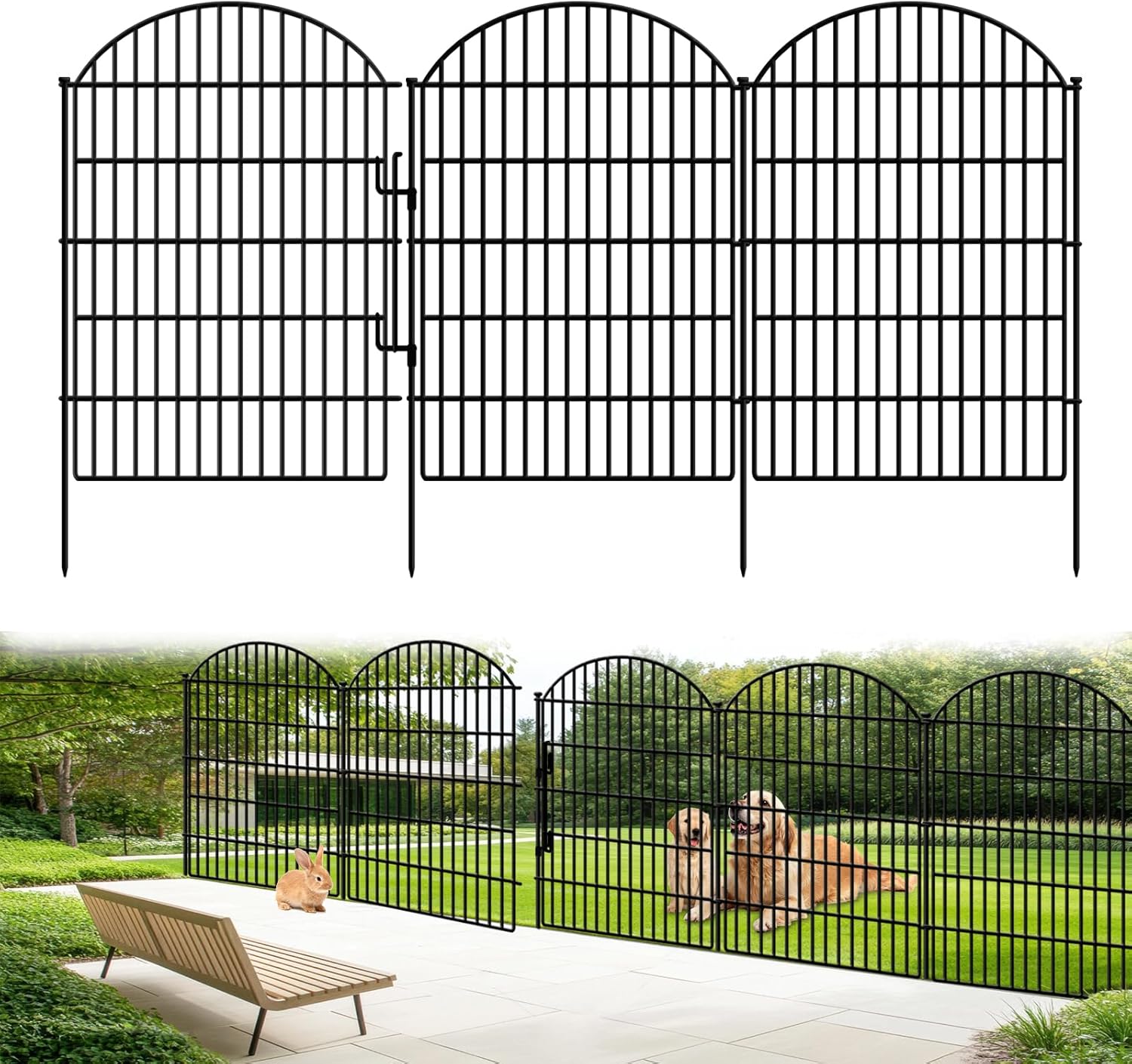 Amazon.com : GILPWA 10 Panels Decorative Garden Fence with Lock, 40in ...