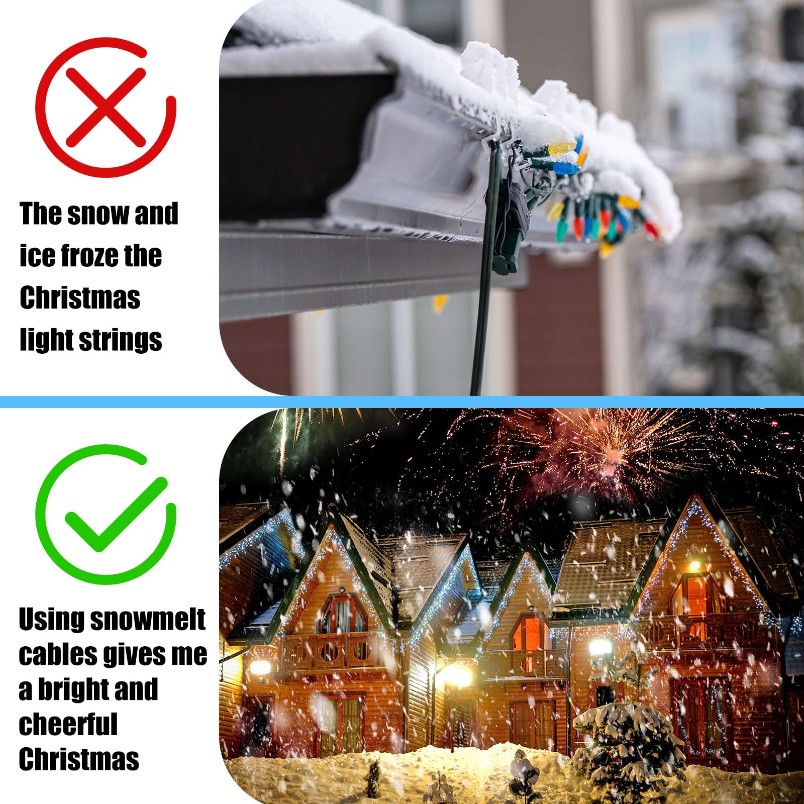 Snapklik.com : Copkim 20 Ft 5w/ft Roof And Gutter Snow Deicing Cable ...