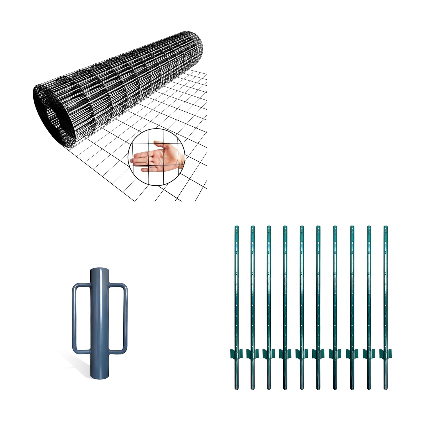 Amazon.com: Fence Post 5FT + Wire Fence 4FT+ Post Driver : Patio, Lawn ...