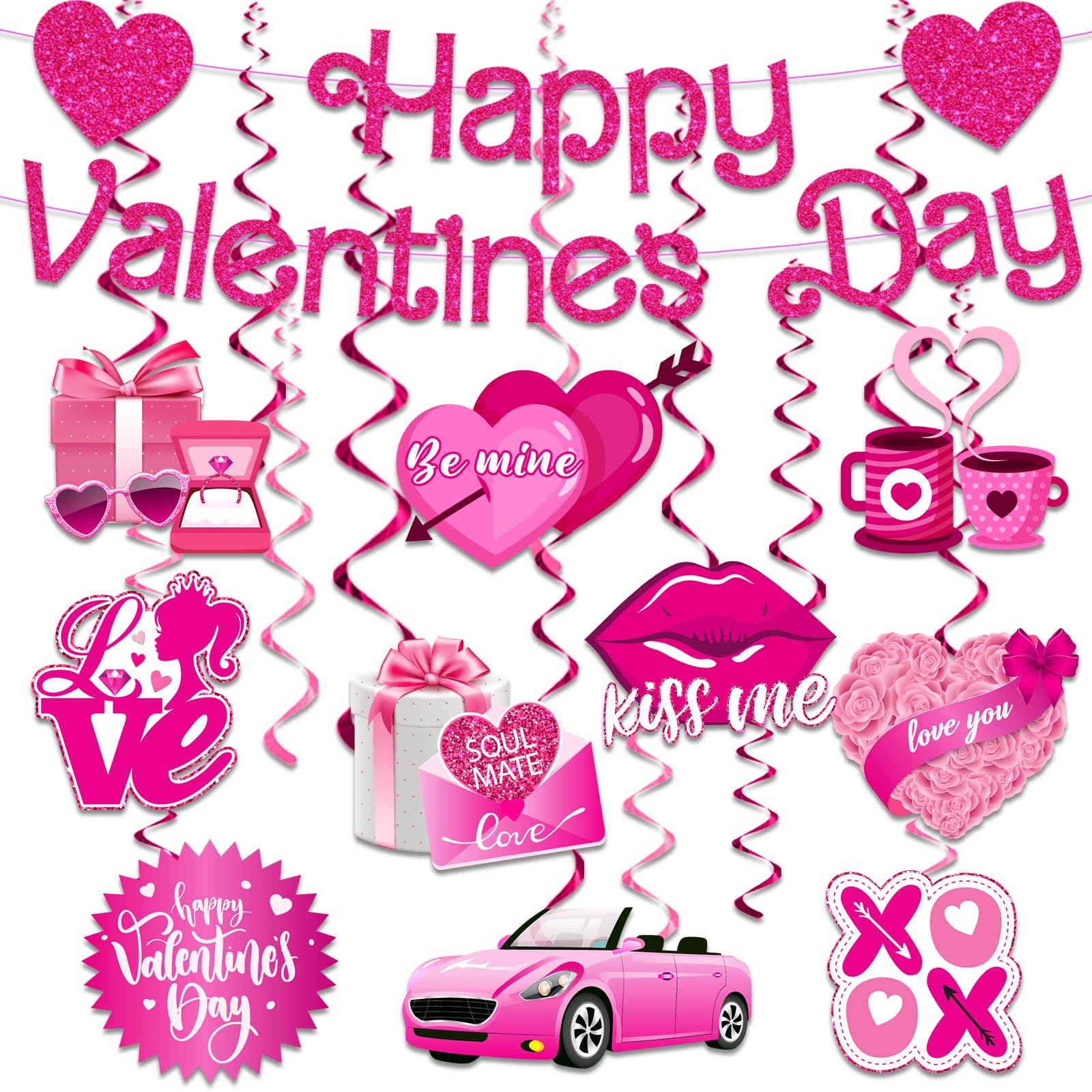 Valentine's Day Hanging Decorations-10Pcs Valentine's Day Hanging ...
