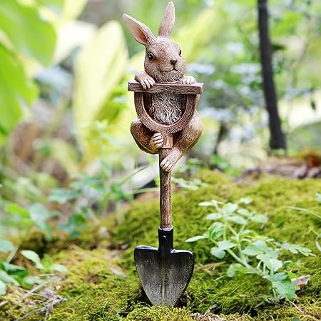 Amazon.com : LEGIFO Bunny Statue Whimsical Garden Decor for Outside ...