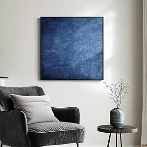 Amazon.com: Framed Navy Blue Modern Abstract Wall Art, Canvas Paintings Artwork for Walls ...