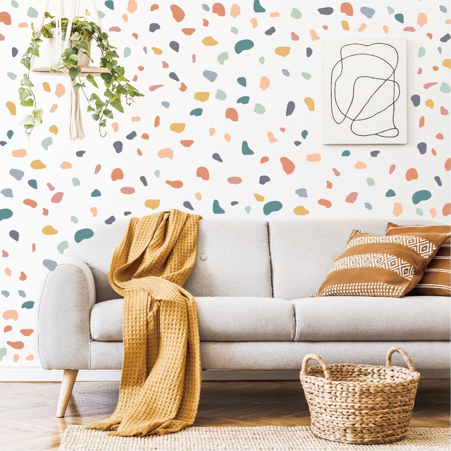 500 Pieces Irregular Polka Dots Boho Wall Decal Vinyl Nursery Wallpaper ...