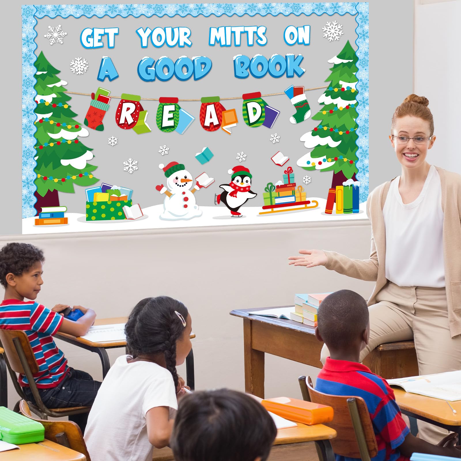 Snapklik.com : Gisgfim Winter Reading Bulletin Board Decorations Winter ...