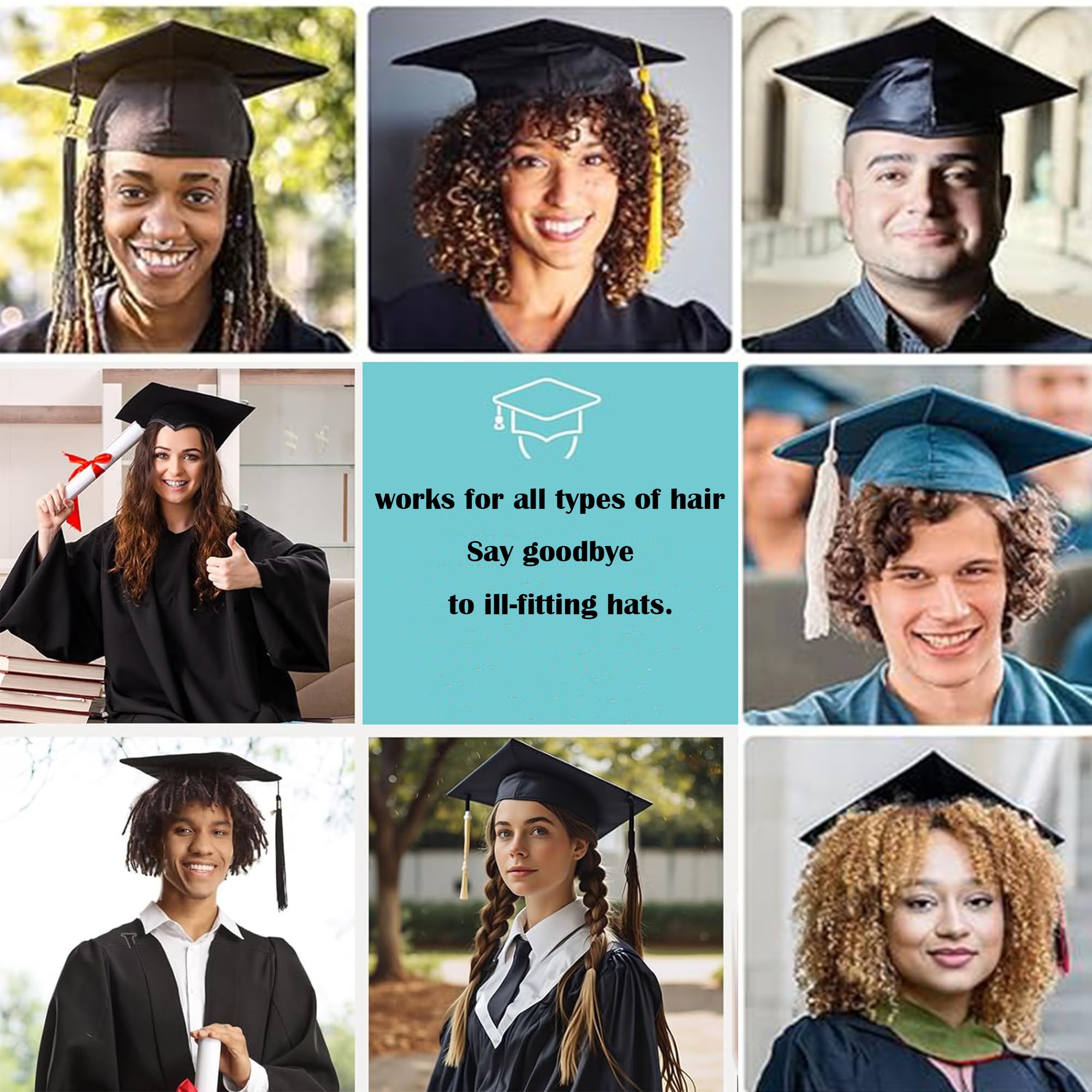 Snapklik.com : Ayesha Graduation Cap Headband Secures Your Graduation Cap